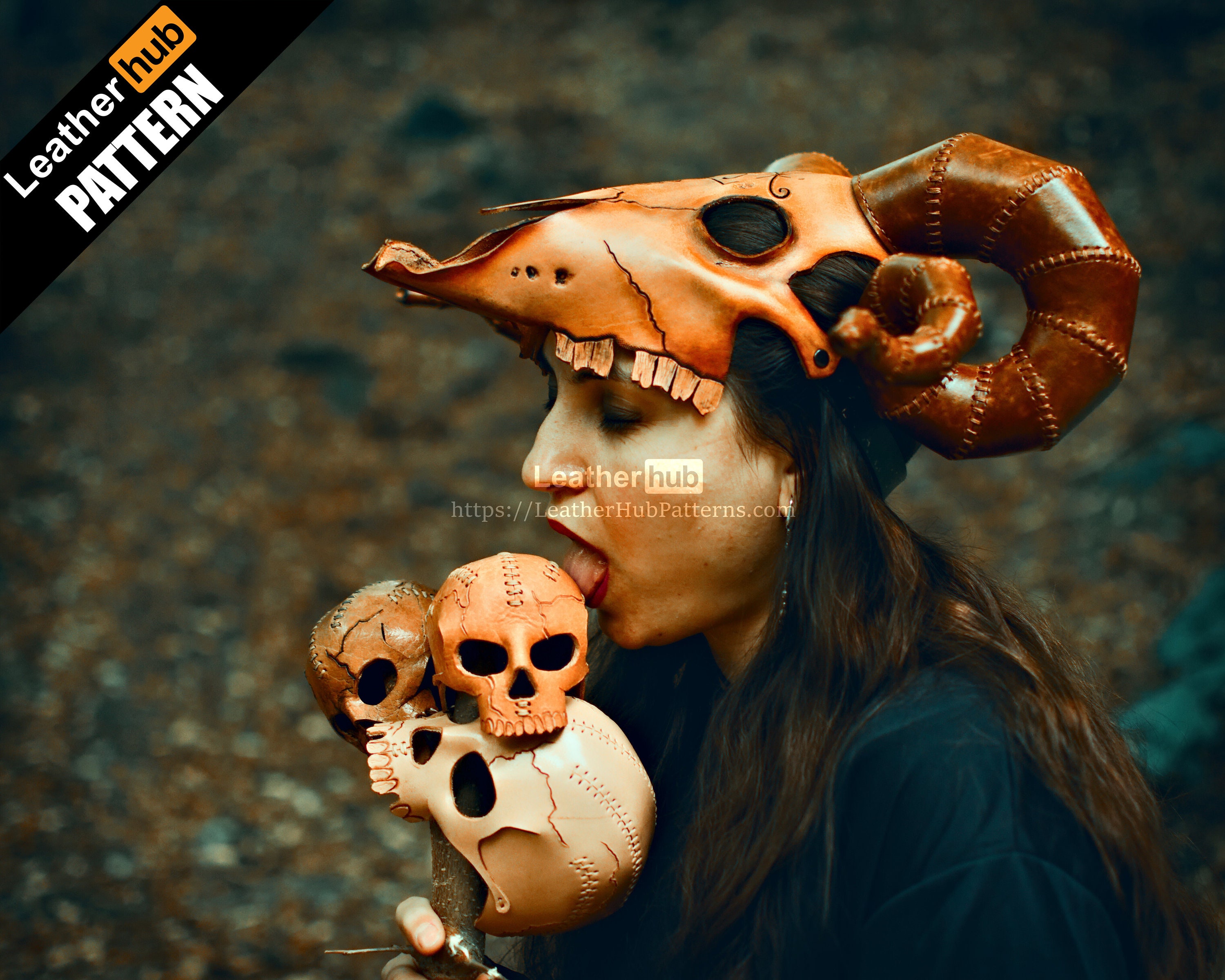 Pagan Skull Mask Leather Pattern PDF by Leatherhub | Etsy