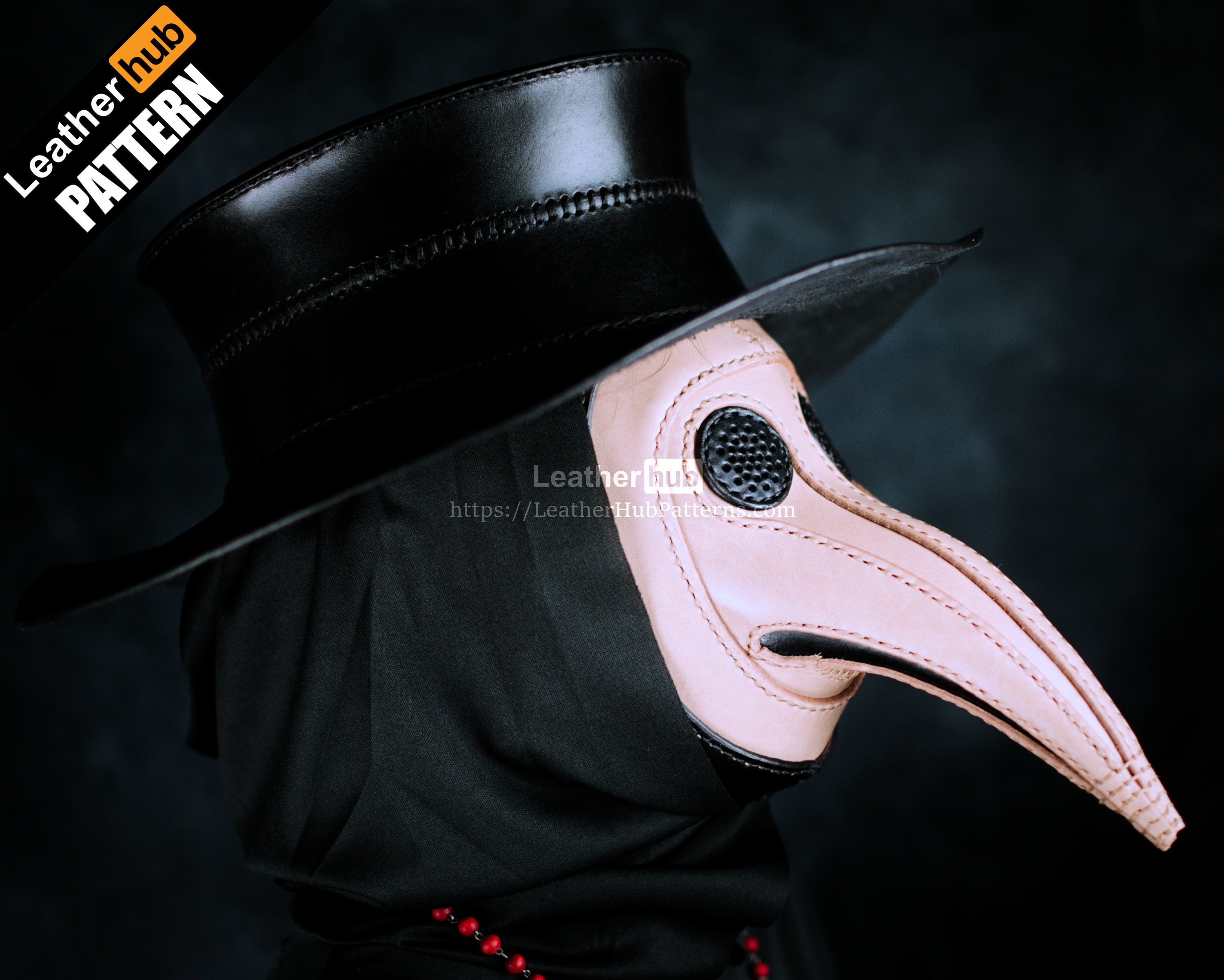 Plague hat leather pattern PDF by Leatherhub | Etsy