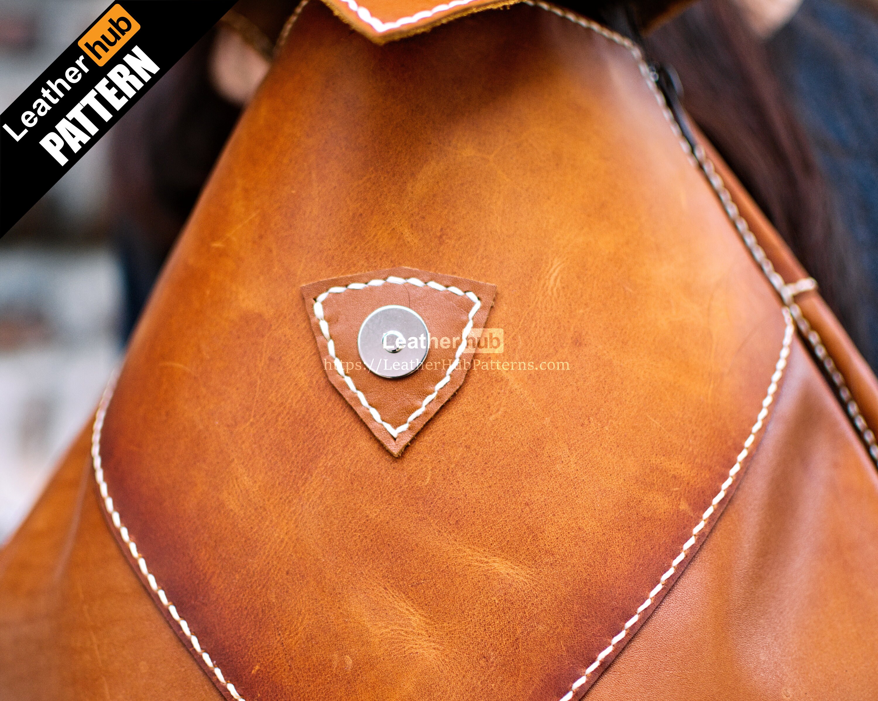 Ladies leather backpack pattern PDF - by Leatherhub