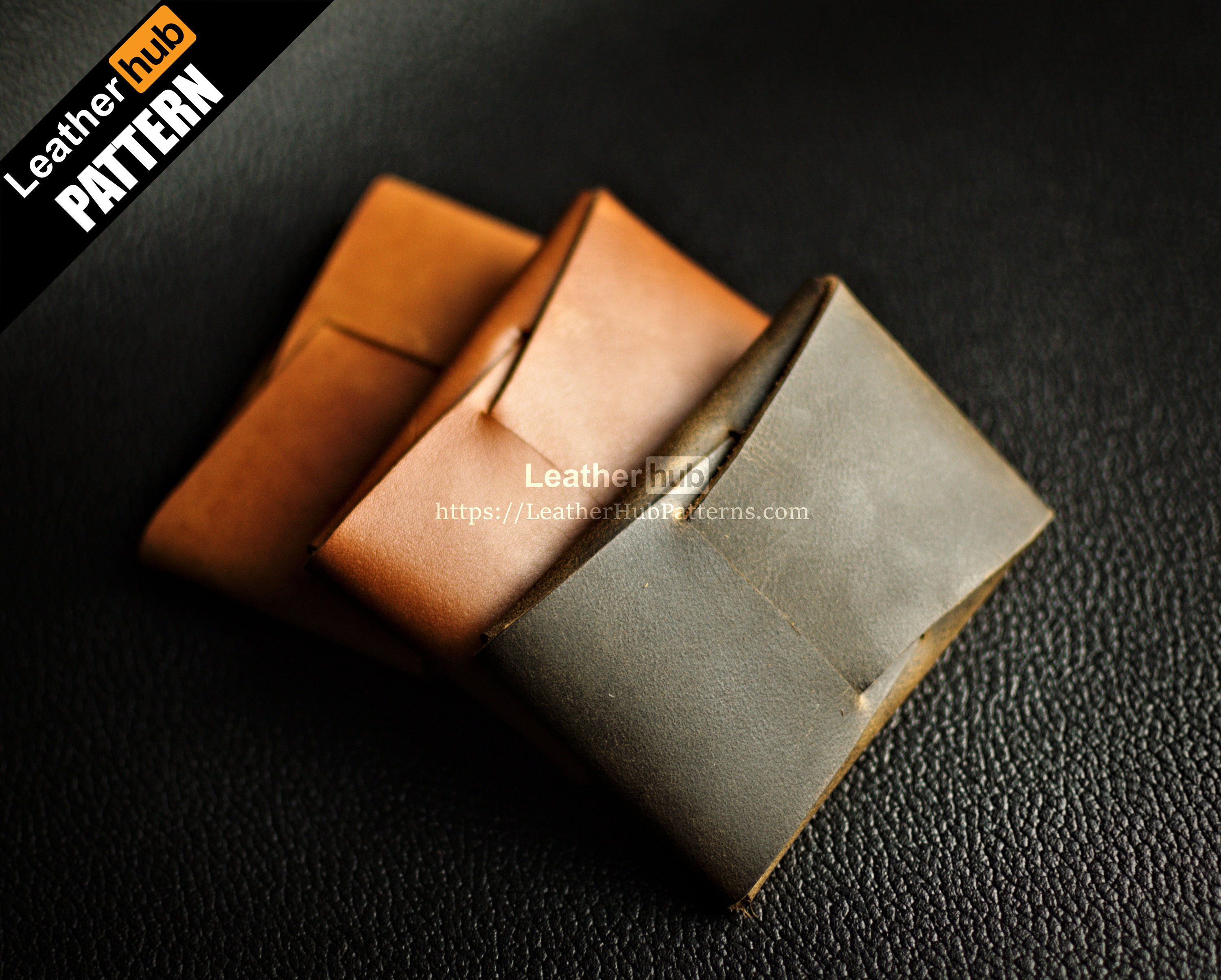 Folded wallet leather pattern PDF - by Leatherhub