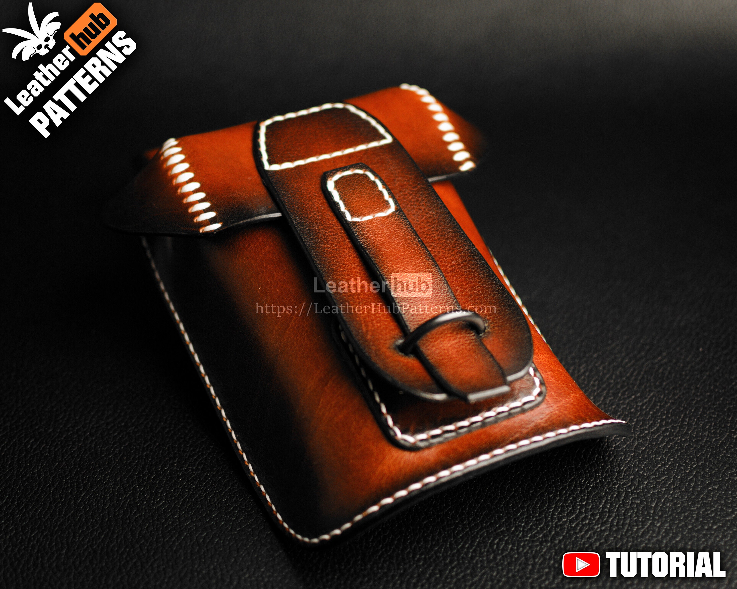 Hip bag leather pattern PDF - by Leatherhub