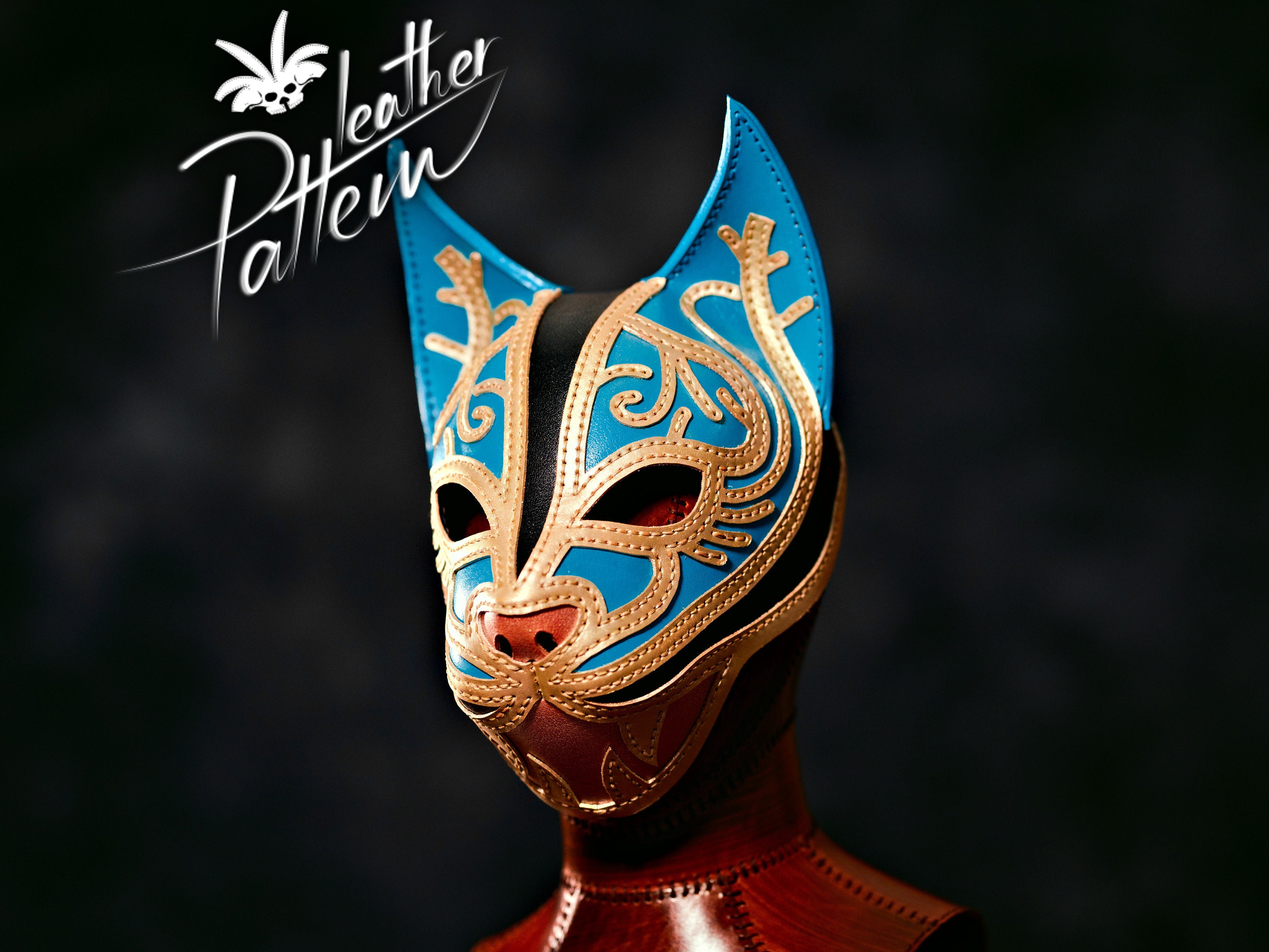 Cat mask leather pattern PDF - The Bastet ceremonial mask - by ...