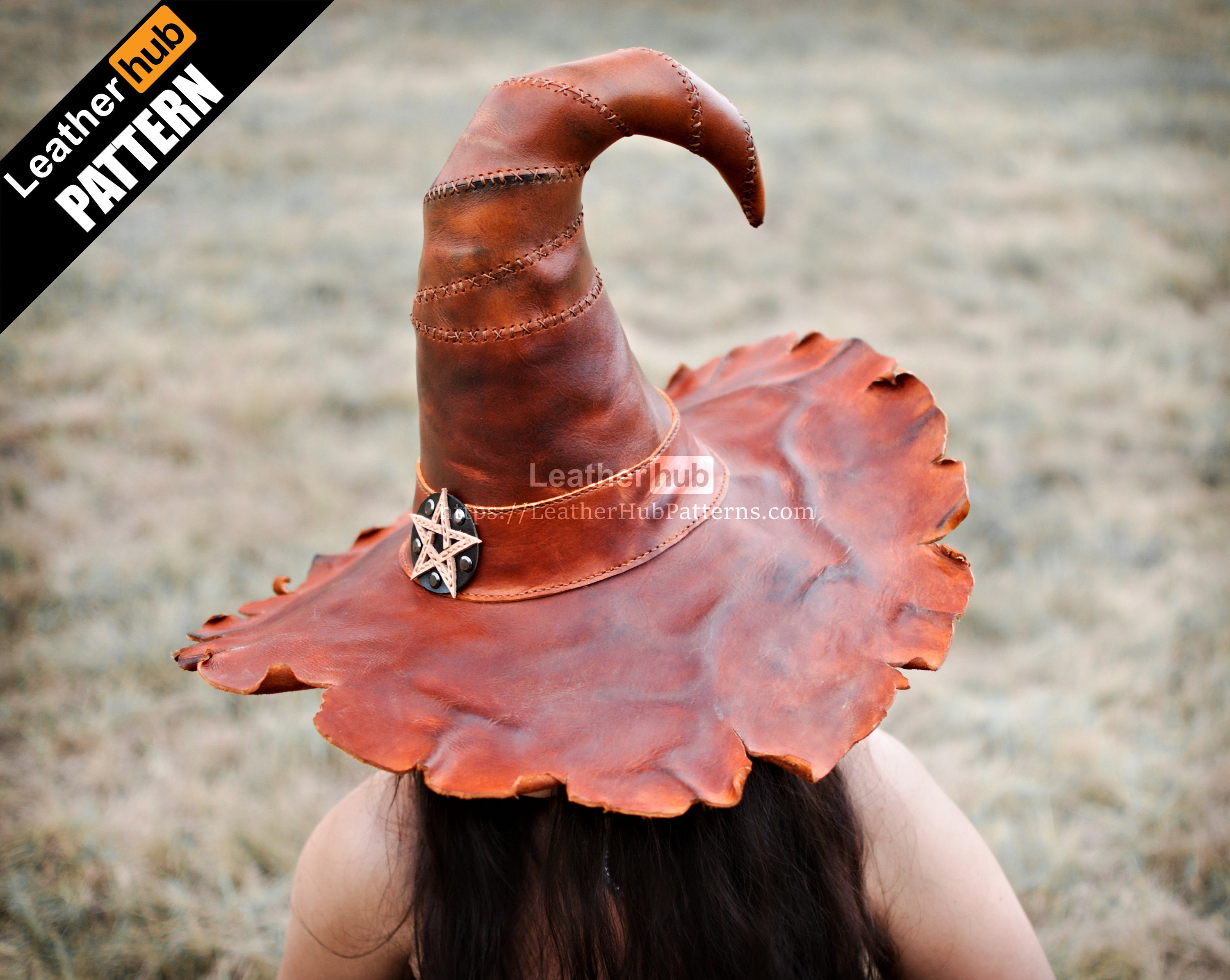 Witch hat leather pattern PDF - by Leatherhub