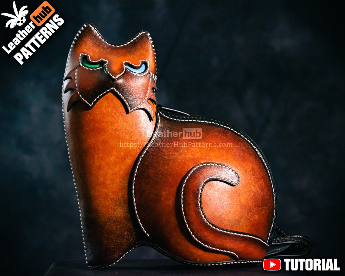 Cat Leather Bag Pattern PDF by Leatherhub - Etsy