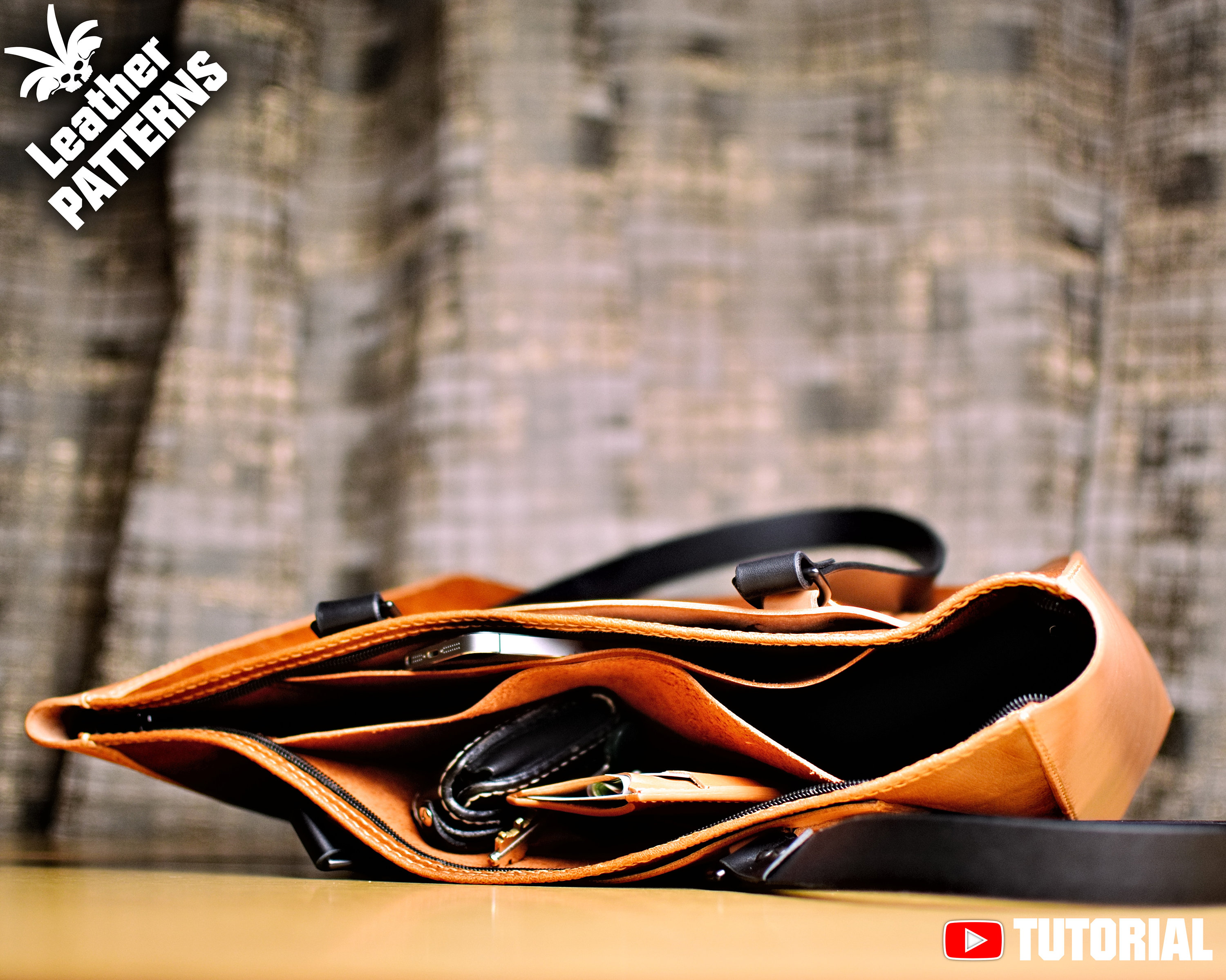 Mum’s tote bag leather pattern PDF - by LeatherHubPatterns