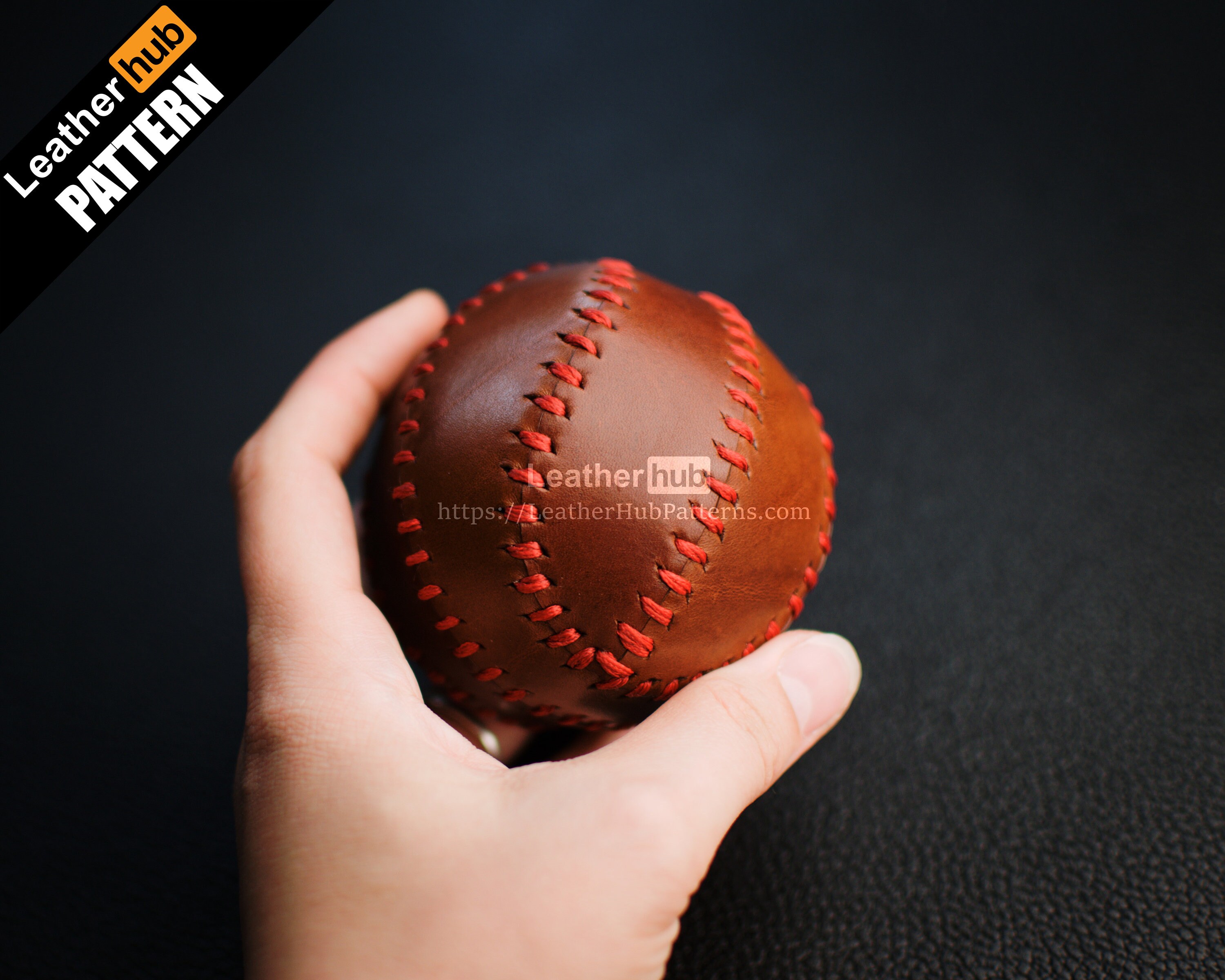 Baseball leather pattern PDF - by Leatherhub