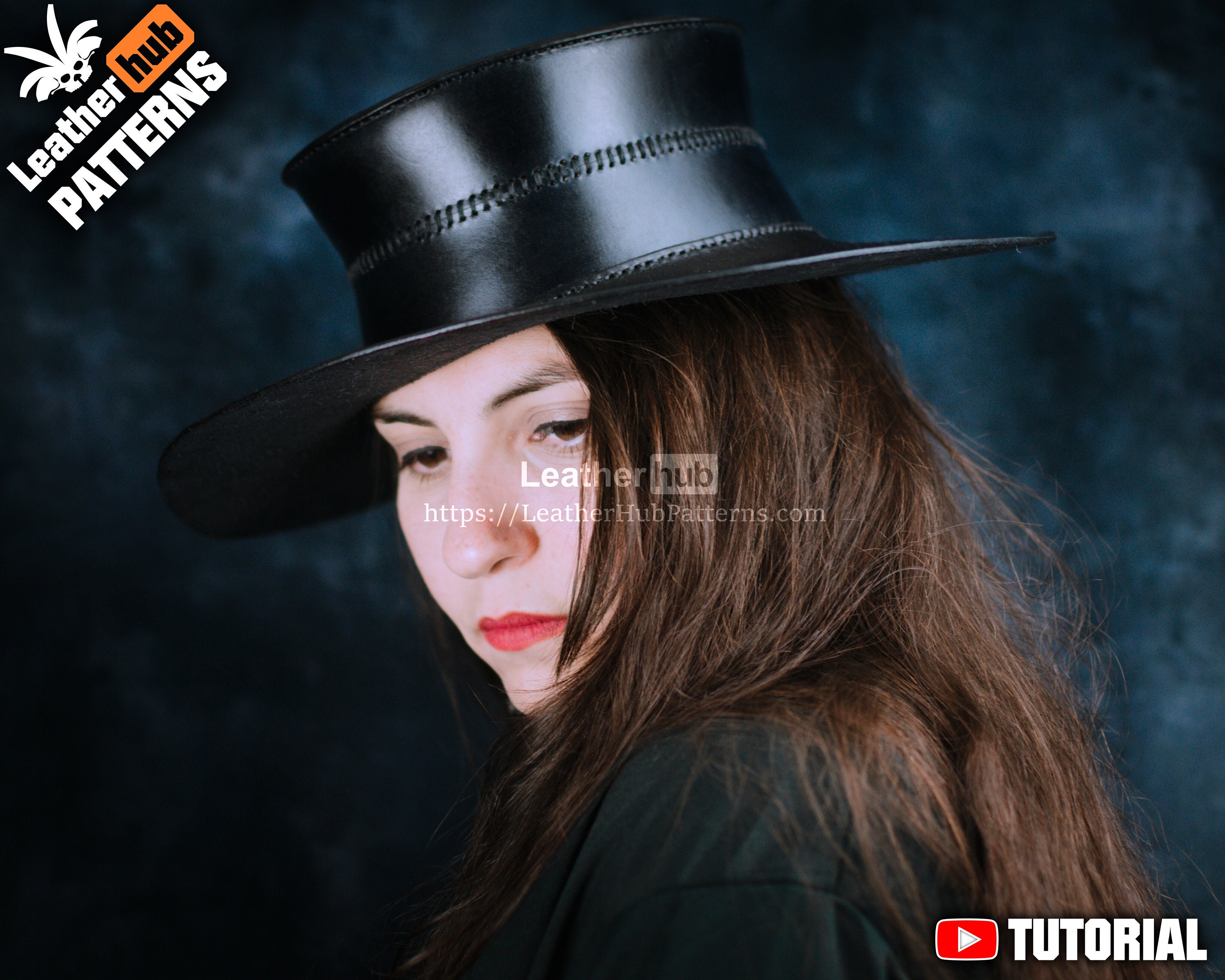 Plague hat leather pattern PDF - by Leatherhub