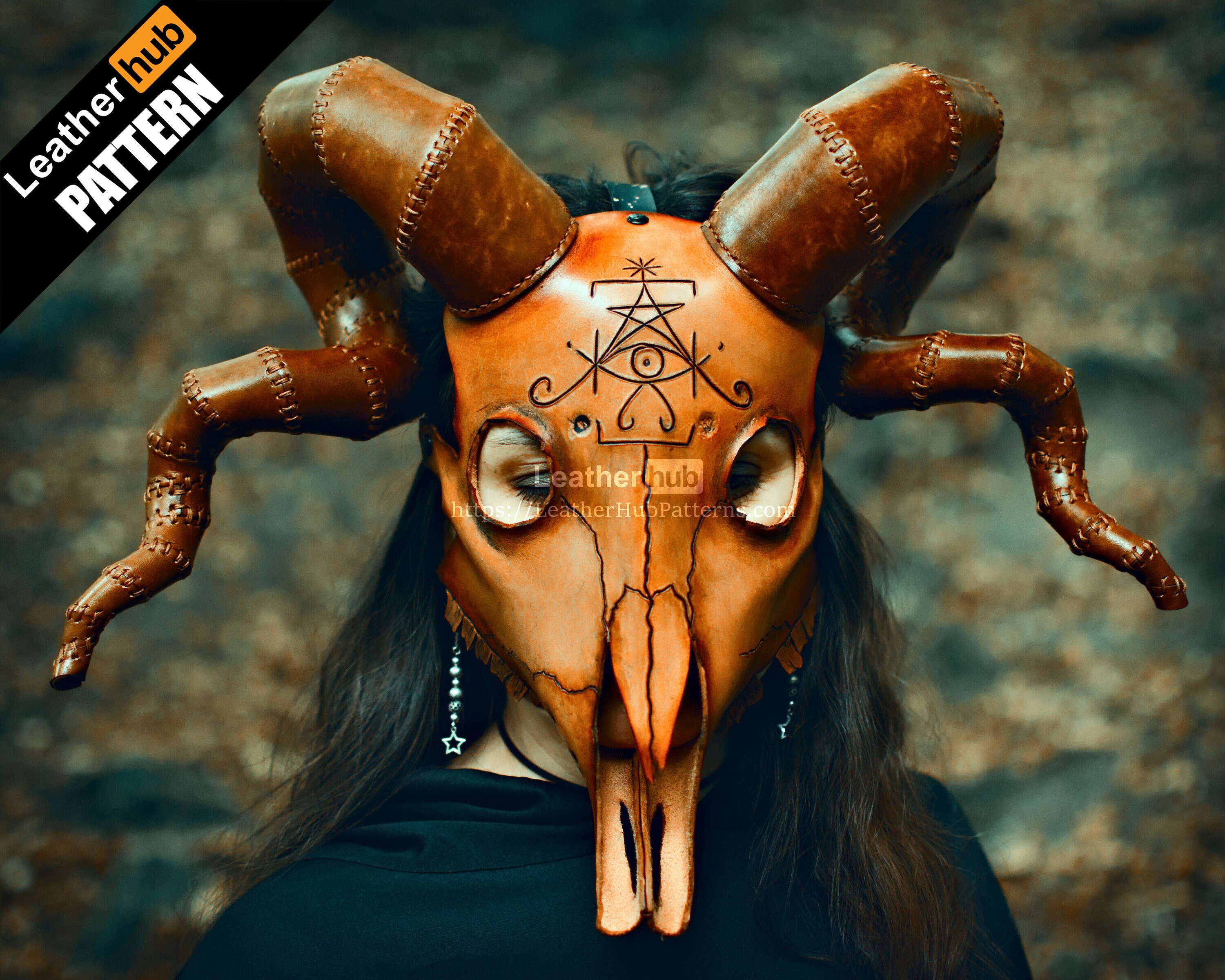 Pagan Skull Mask Leather Pattern PDF by Leatherhub | Etsy