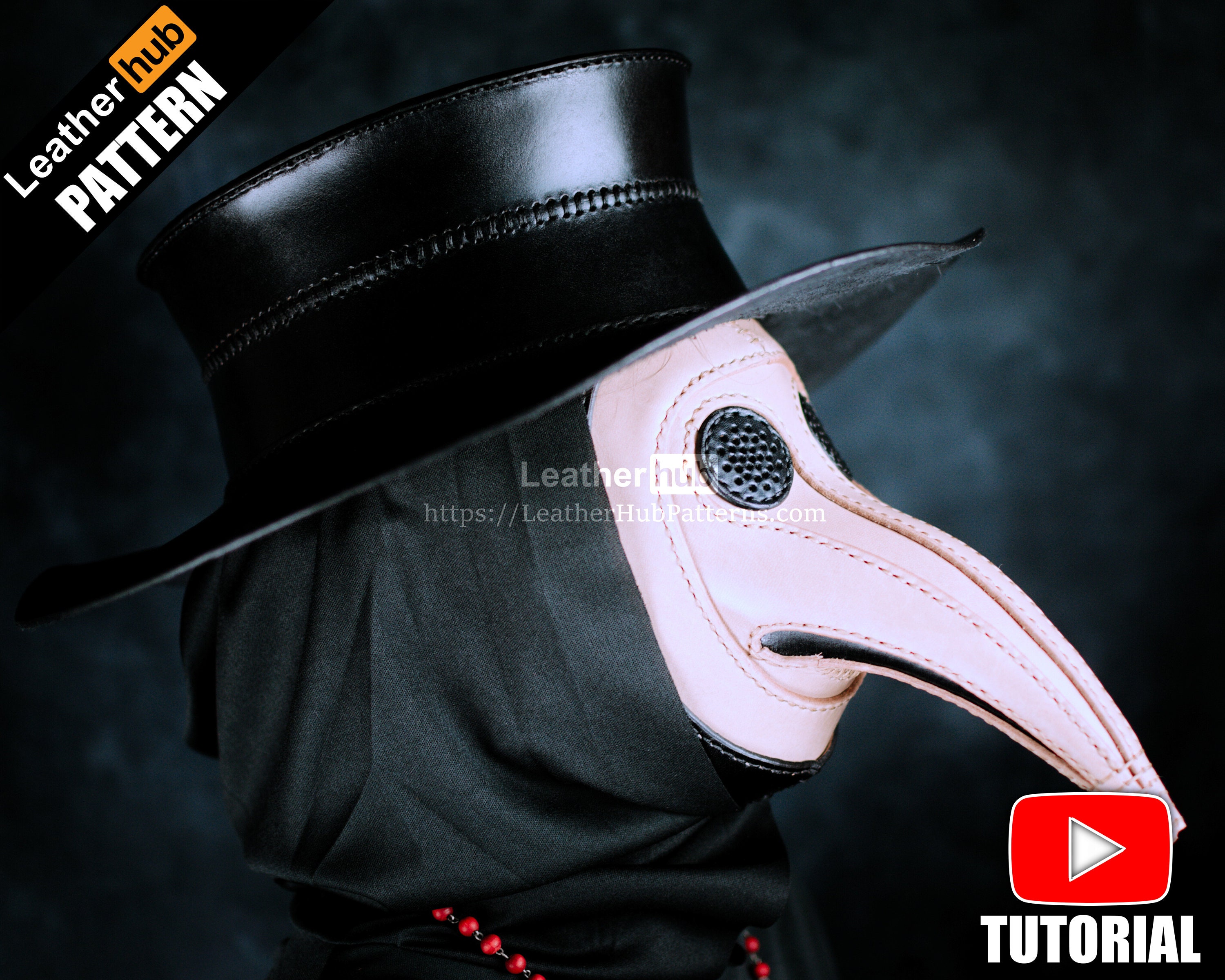 Plague hat leather pattern PDF - by Leatherhub