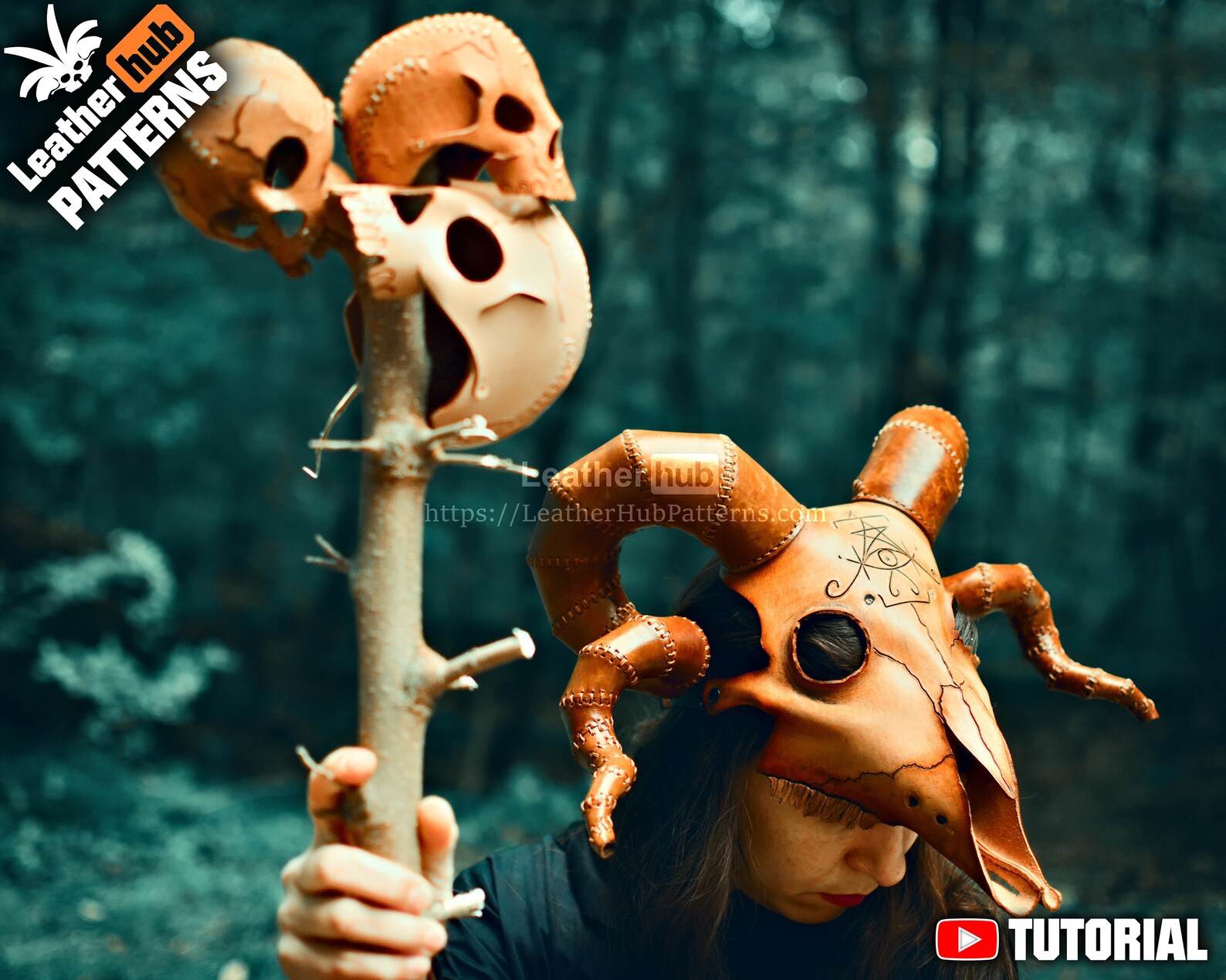 Pagan Skull Mask Leather Pattern PDF by Leatherhub - Etsy