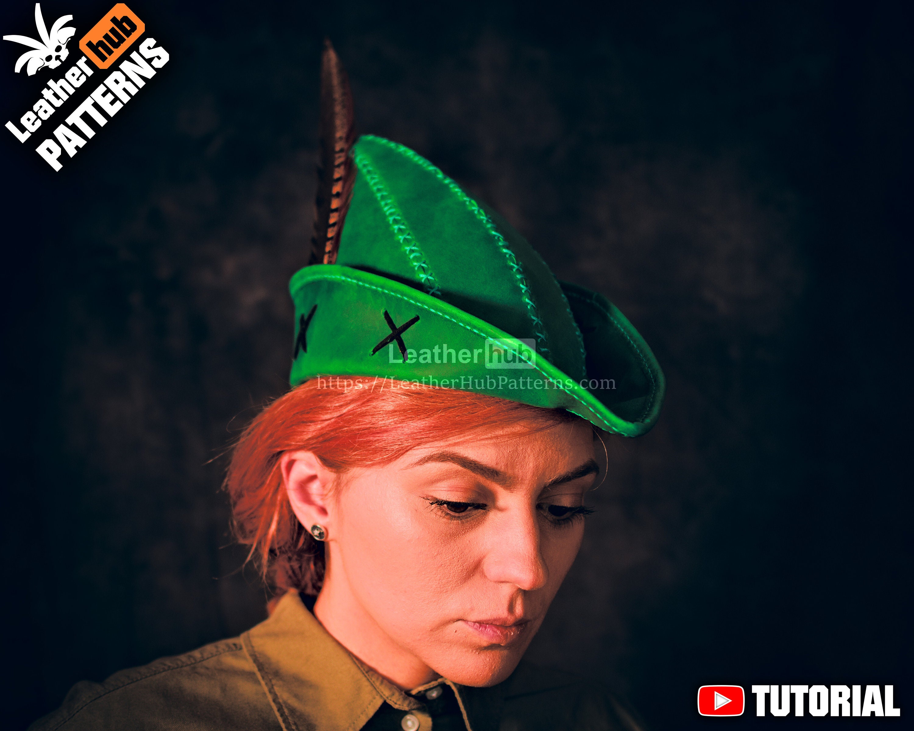 The Robin Hood cap leather pattern PDF - by Leatherhub