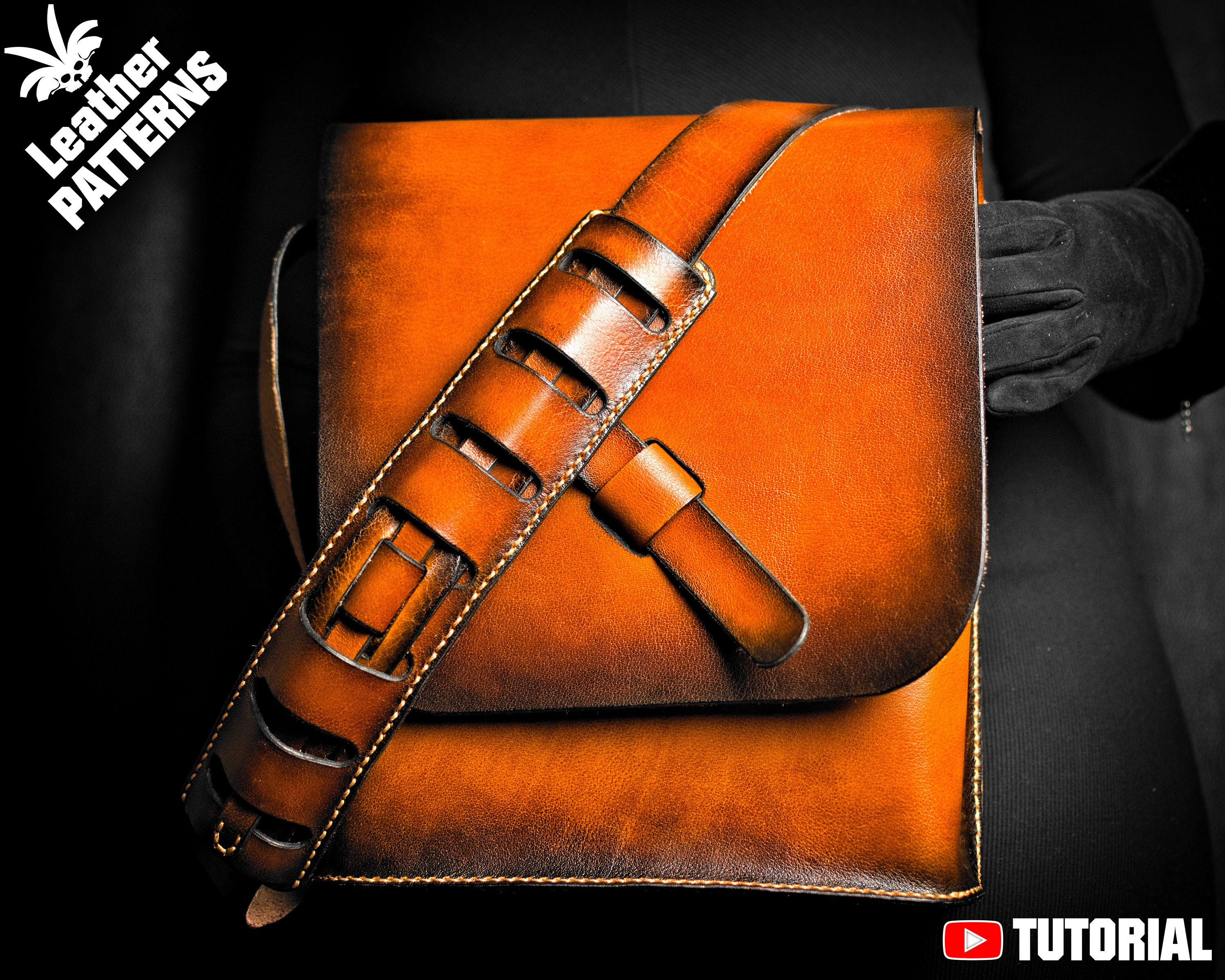 Leather bag pattern PDF - by LeatherHubPatterns