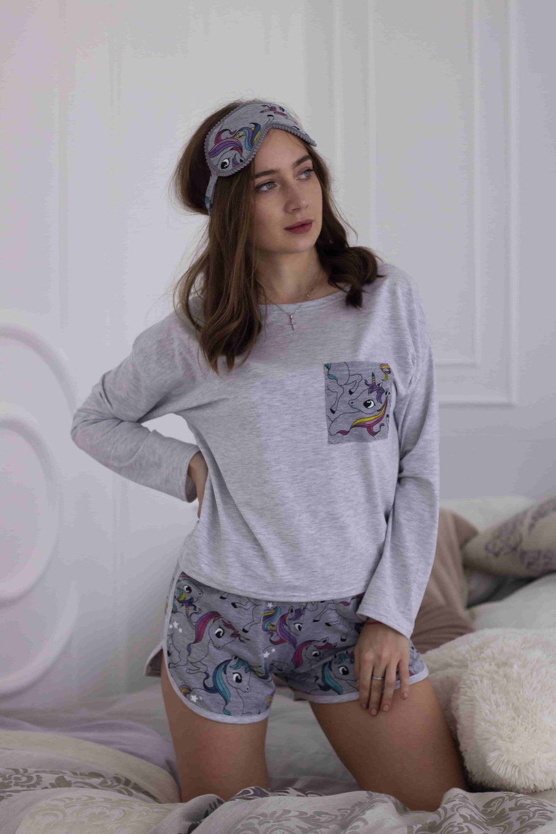 Pajamas Set Unicorn For Girls Women Teen Sleepwear Best Silk | Etsy