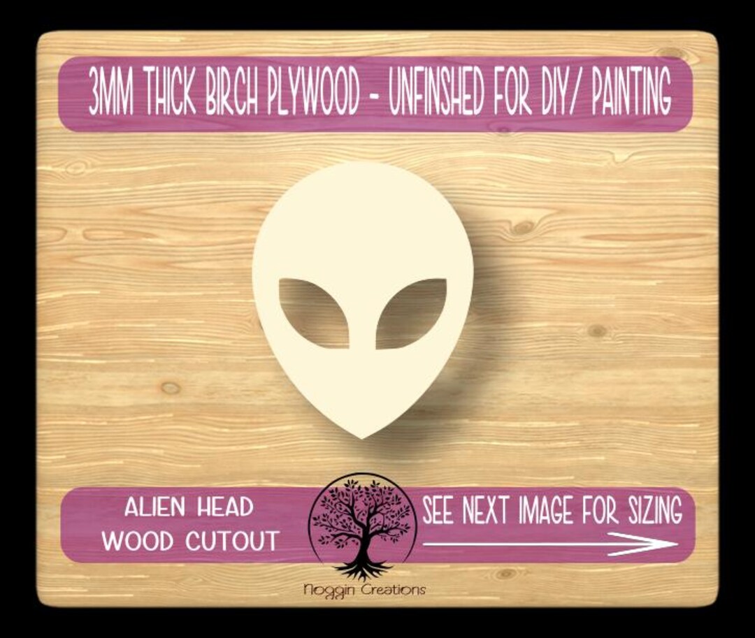 ALIEN HEAD, Laser Cut Wood Shapes, Wooden Craft Cut Outs, SPACE - Etsy