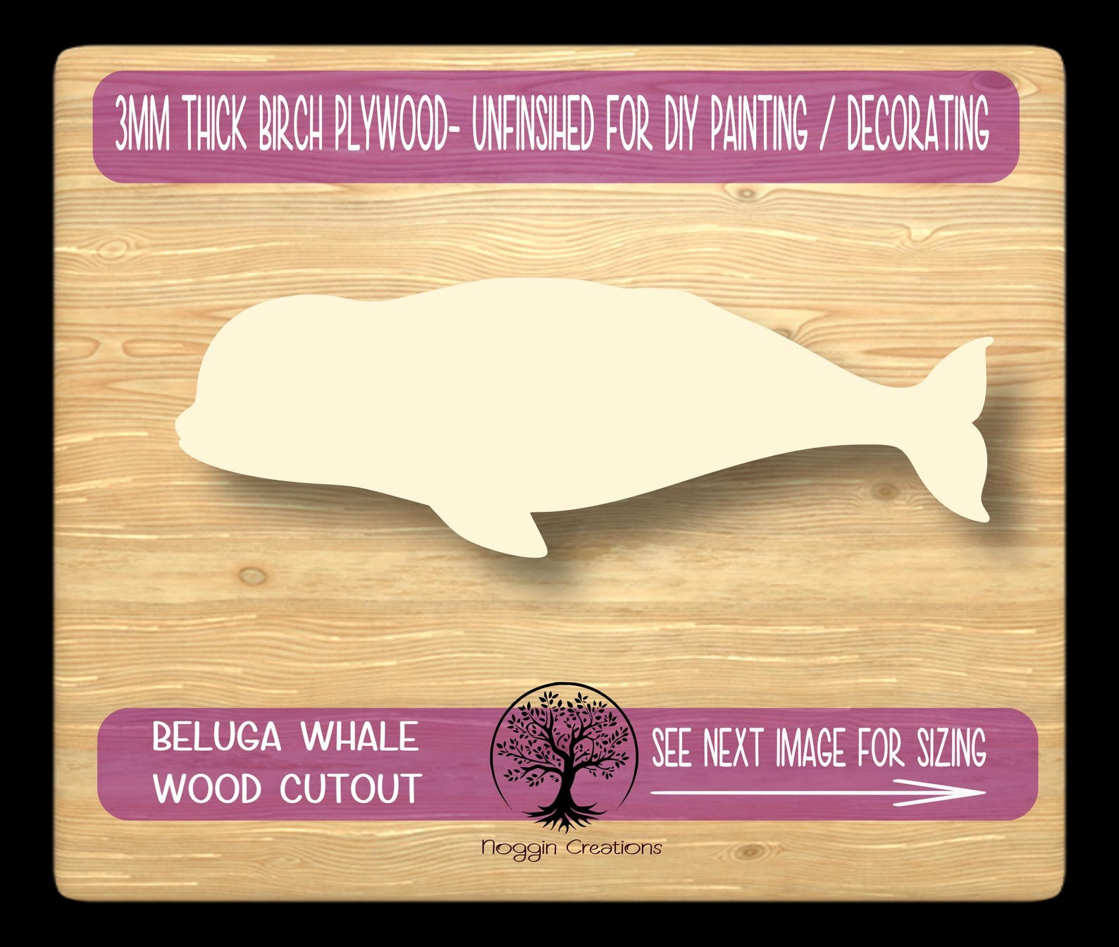 Beluga Whale, Laser Cut Wood Shapes, Wooden Craft Cutouts - Etsy