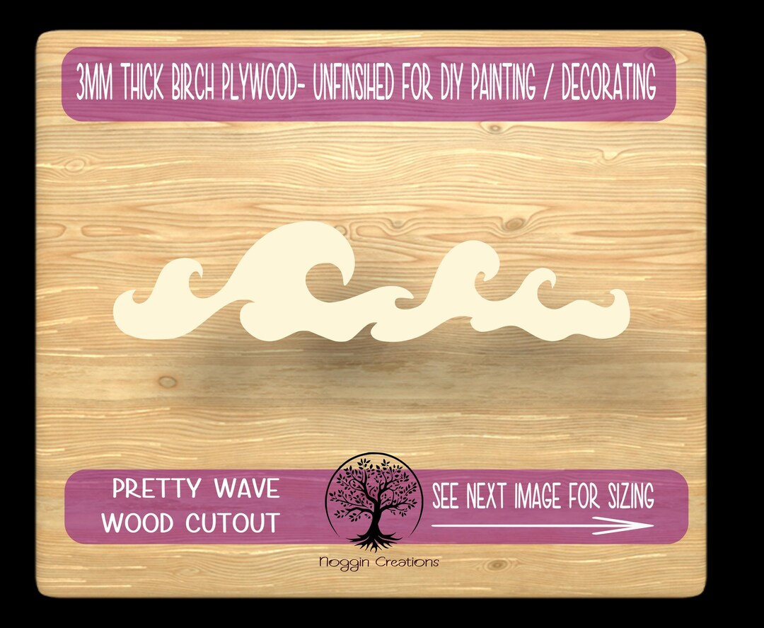 Pretty Wave, Laser Cut Wood Shapes, Wooden Craft Cut Outs - Etsy