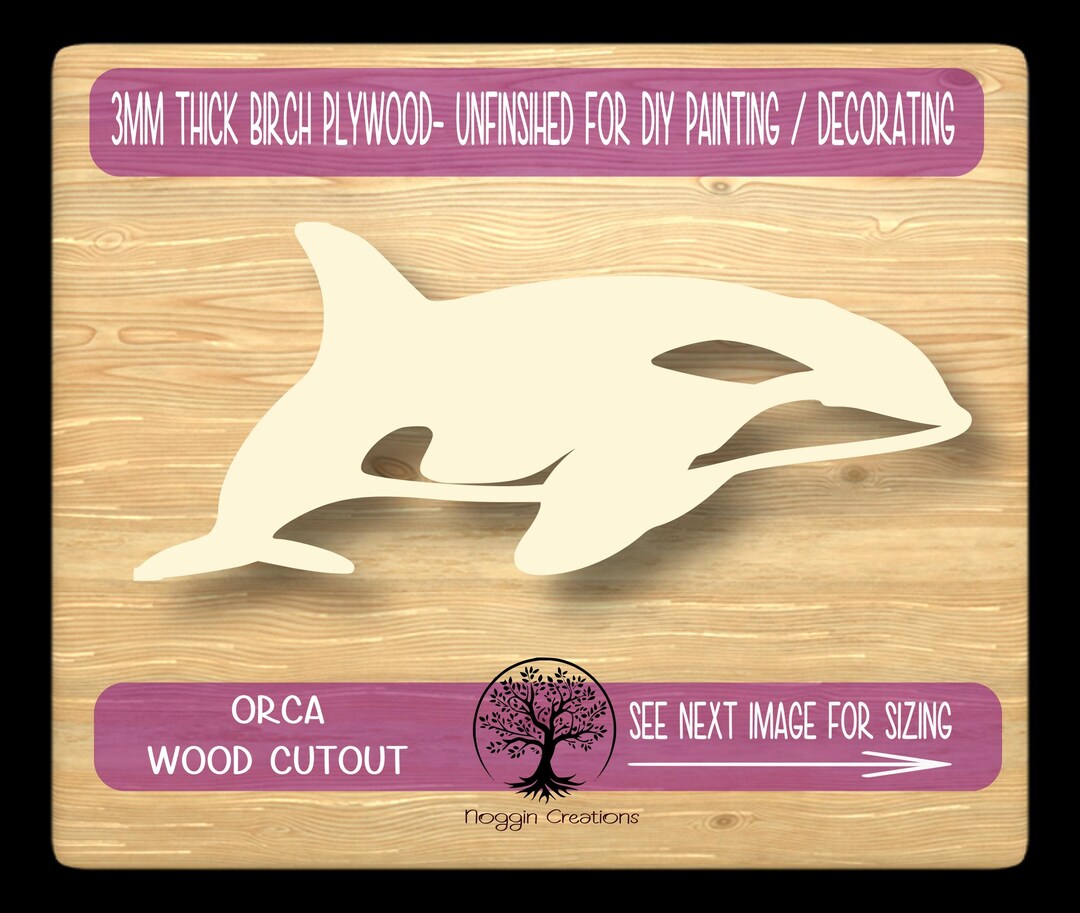 Orca, Laser Cut Wood Shapes, Wooden Craft Cut Outs - Etsy