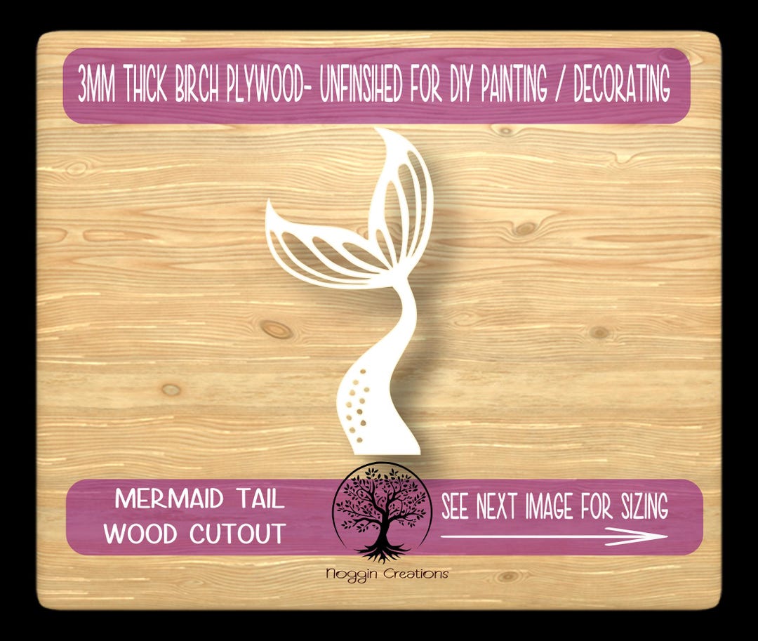 Mermaid Tail, Laser Cut Wood Shapes, Wooden Craft Cut Outs - Etsy