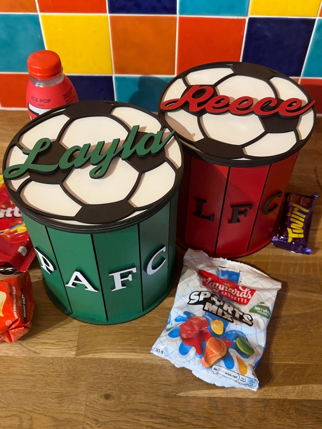 Personalized Football Snack Box: Custom Team Colors, Engraved Name - Etsy