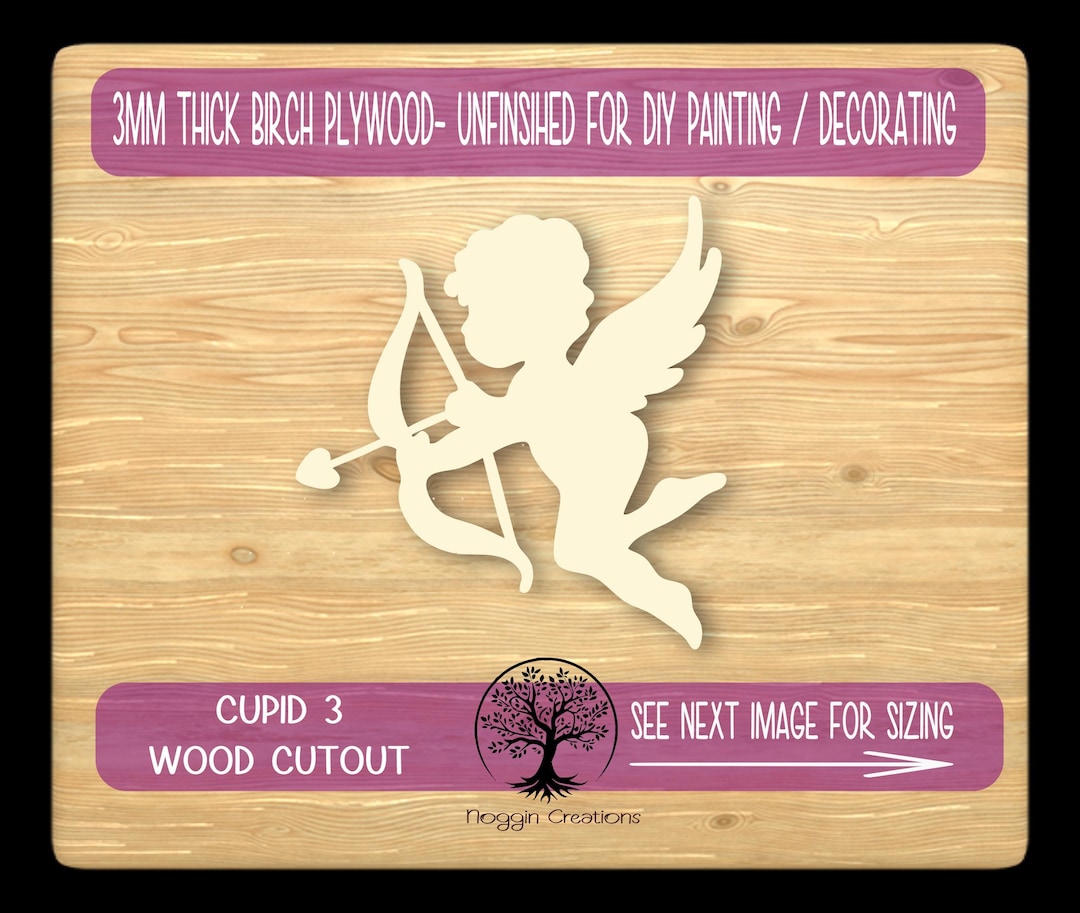 CUPID 3, Laser Cut Wood Shapes, Wooden Craft Cut Outs, VALENTINES - Etsy