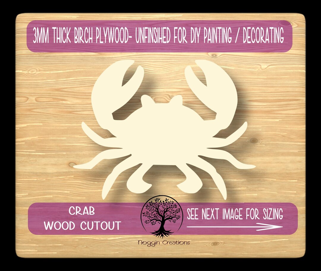 Crab, Laser Cut Wood Shapes, Wooden Craft Cutouts - Etsy