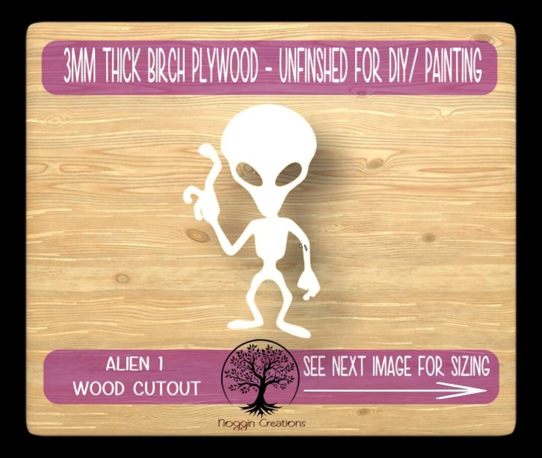 ALIEN 1, Laser Cut Wood Shapes, Wooden Craft Cut Outs SPACE - Etsy