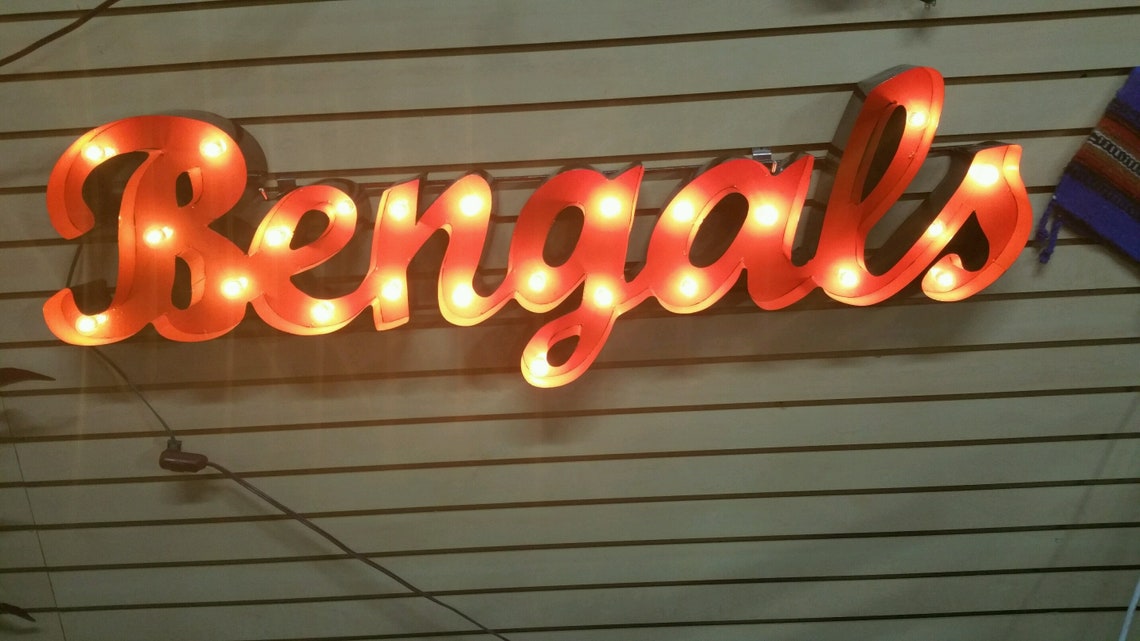 Bengals Sign | Cincinnati Bengals Metal Sign | Lighted Bengals Sign ...