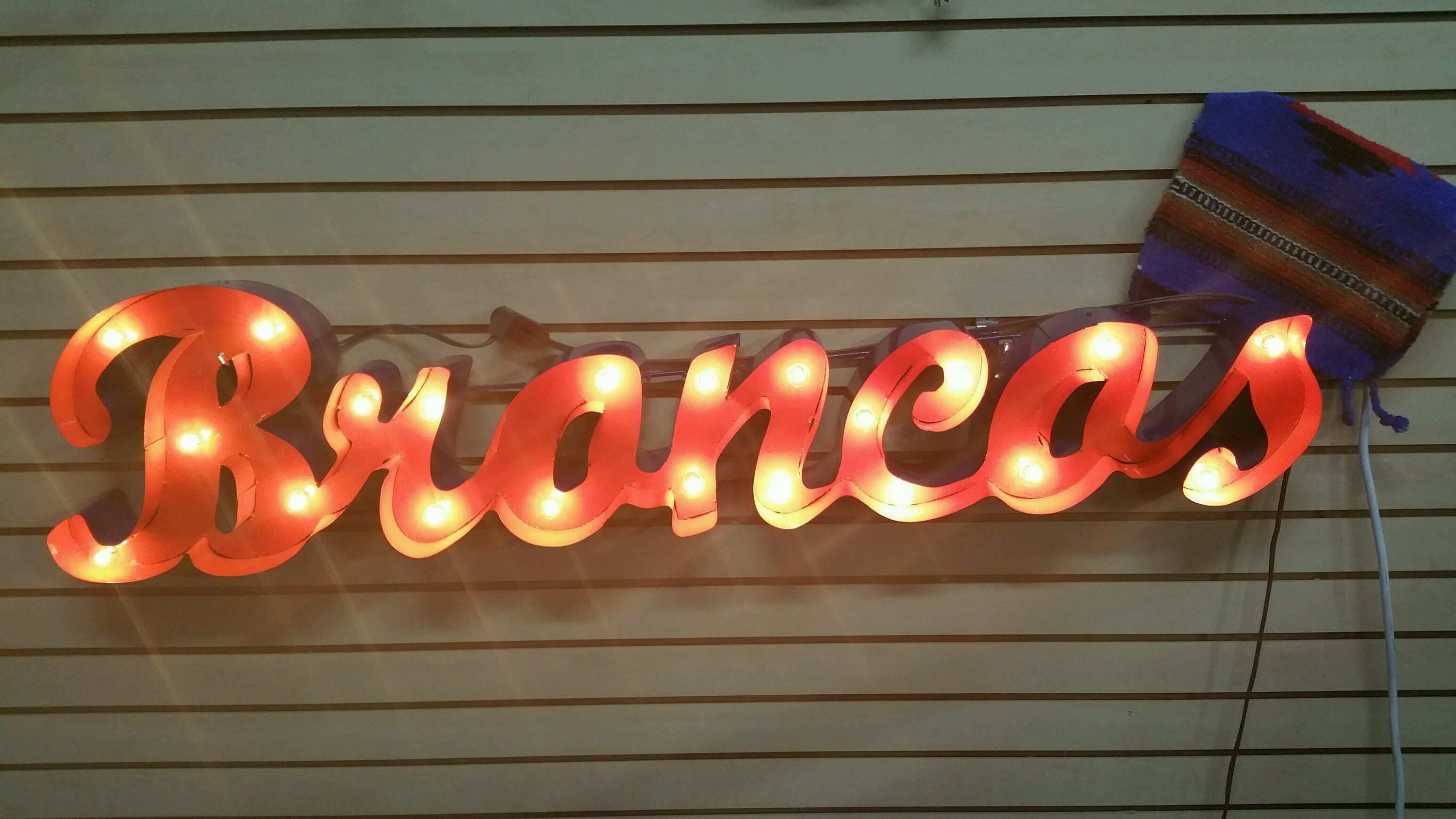 Broncos Metal Sign | Broncos Wall Decor | Marquee Custom Sign | Lighted ...