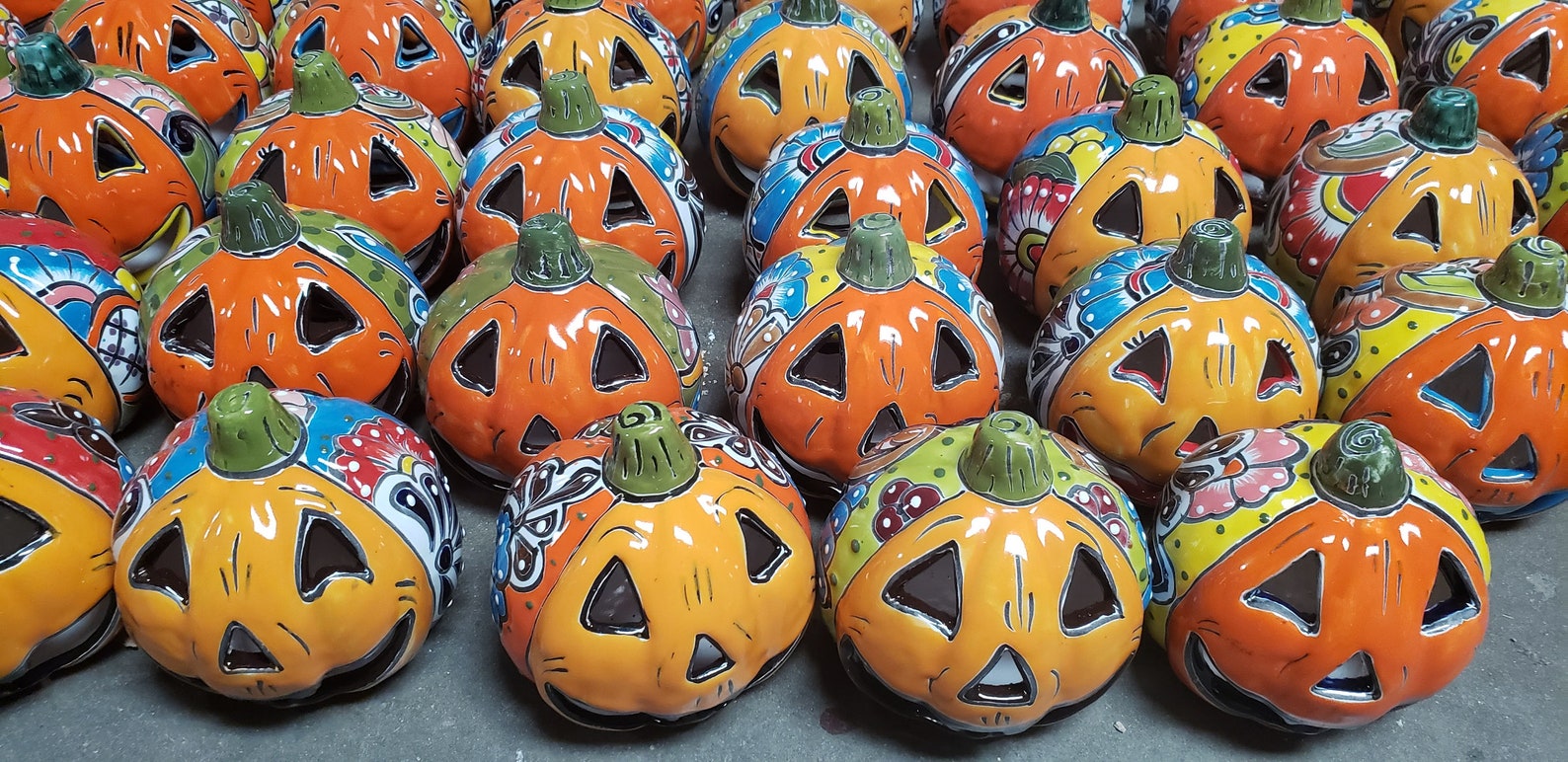 Jack-o-lanterns | Pumpkin Decor | Halloween Decor | Talavera Pumpkins ...