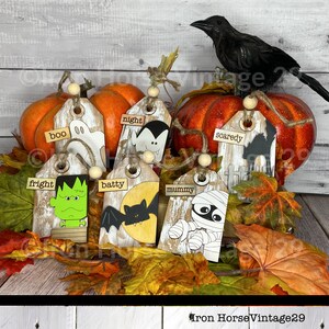 Oversize Halloween Tags, Halloween Banner, Spooky Gift Tags, Cute ...