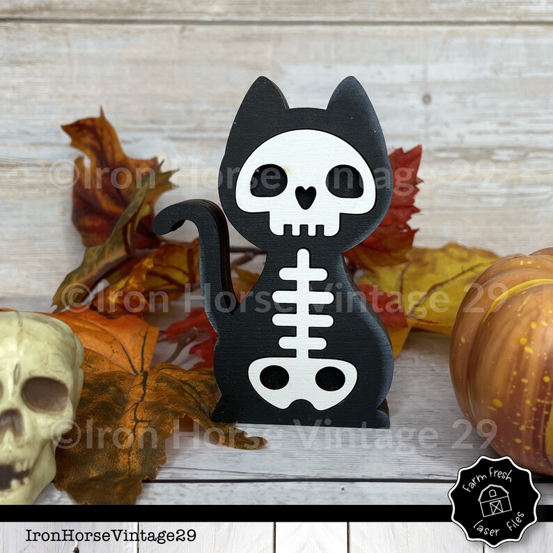 Skeleton Cat Shelf Sitter Bundle: Halloween Home Decor (digital ...