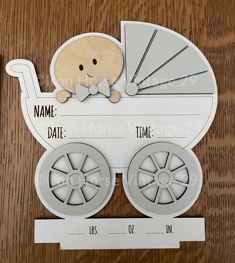 Baby Birth Announcement Baby Carriage Tabletop Sign | Etsy