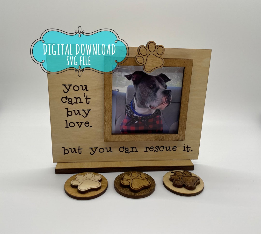 Paw Print Photo Frame: Rescue Pet Keepsake (digital Download) - Etsy