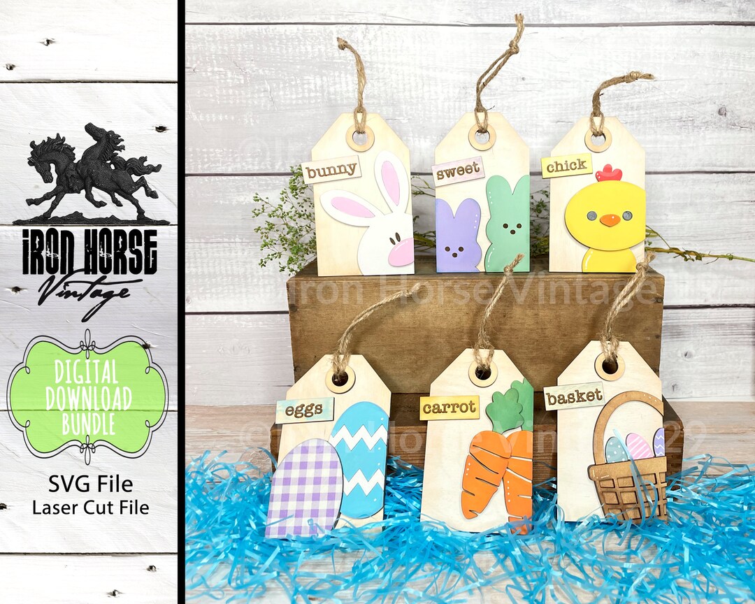 Oversize Easter Gift Tags, Holiday Decor, Spring Decorations, Bunny ...