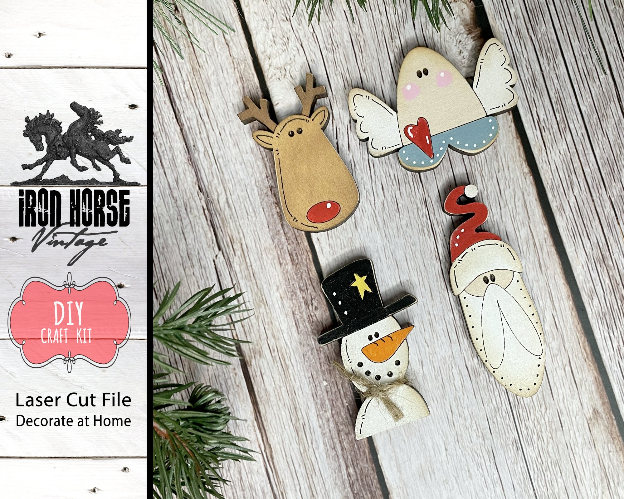 DIY - Christmas Pins - Santa - Snowman - Reindeer - Angel - Primitive ...
