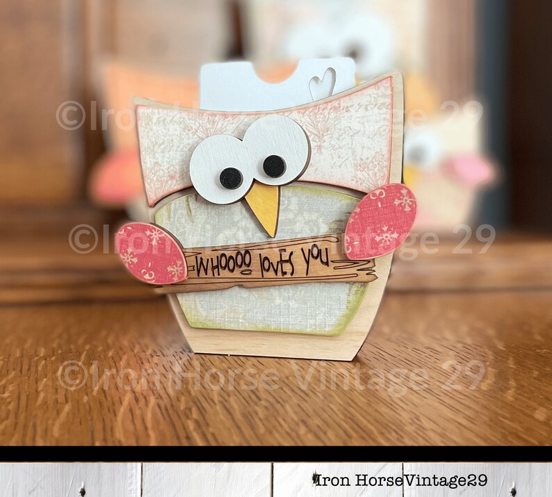 Owl Shelf Sitter Gift Card Holder: Valentine Home Decor (digital ...