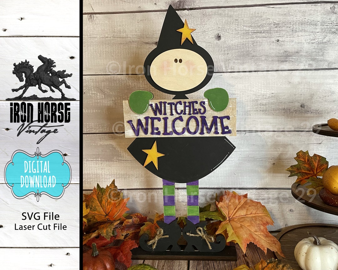 Halloween Witch Welcome Sign: Holiday Home Decor (digital Download) - Etsy