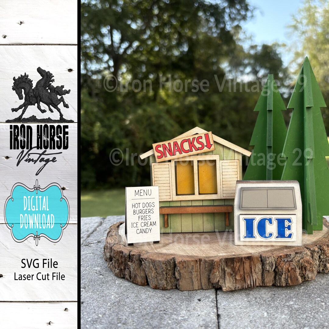 Miniature Campground Snack Shack & Ice Machine SVG (digital Download ...