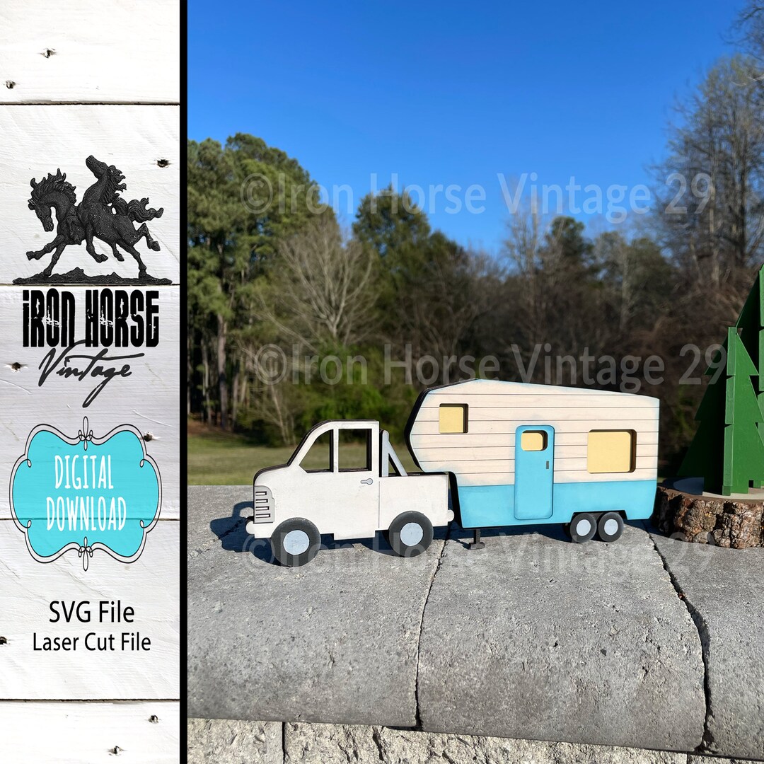 Mini Camping Collection, Mini Trucks and RV Trailers, Vintage Truck ...