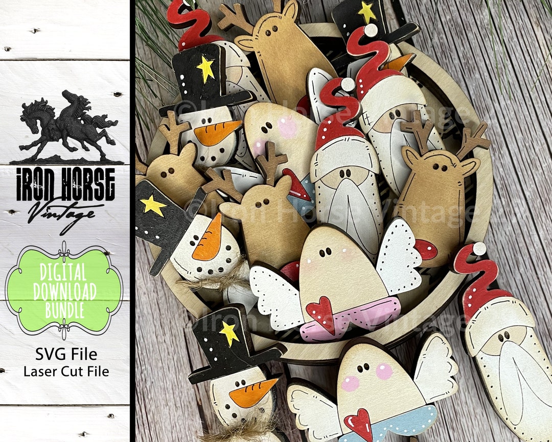 Christmas Character Magnet Bundle: Santa, Snowman, Reindeer, Angel ...