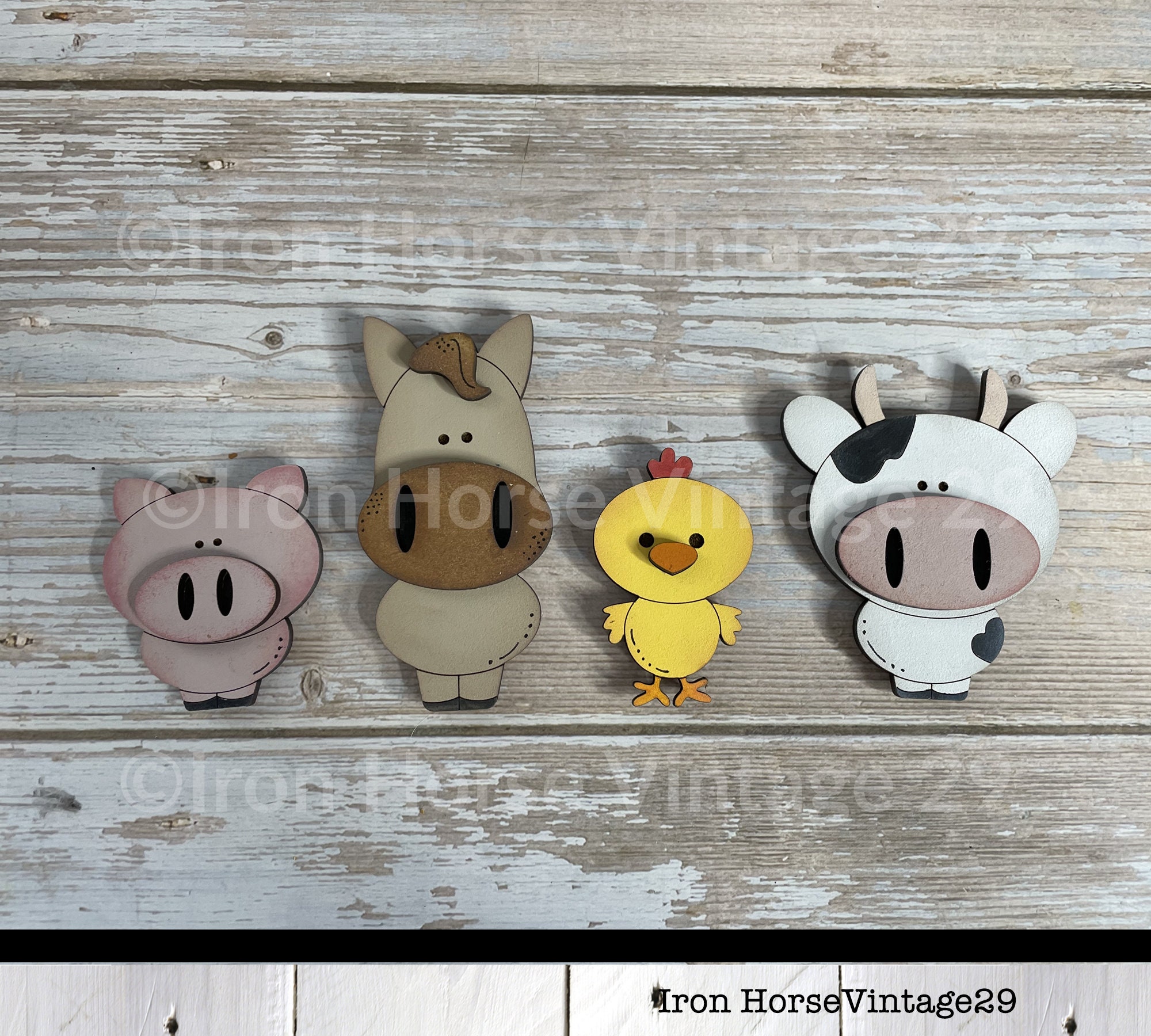 Farm Animal Magnet Collection: Cow, Pig, Horse, Duck (digital Download ...