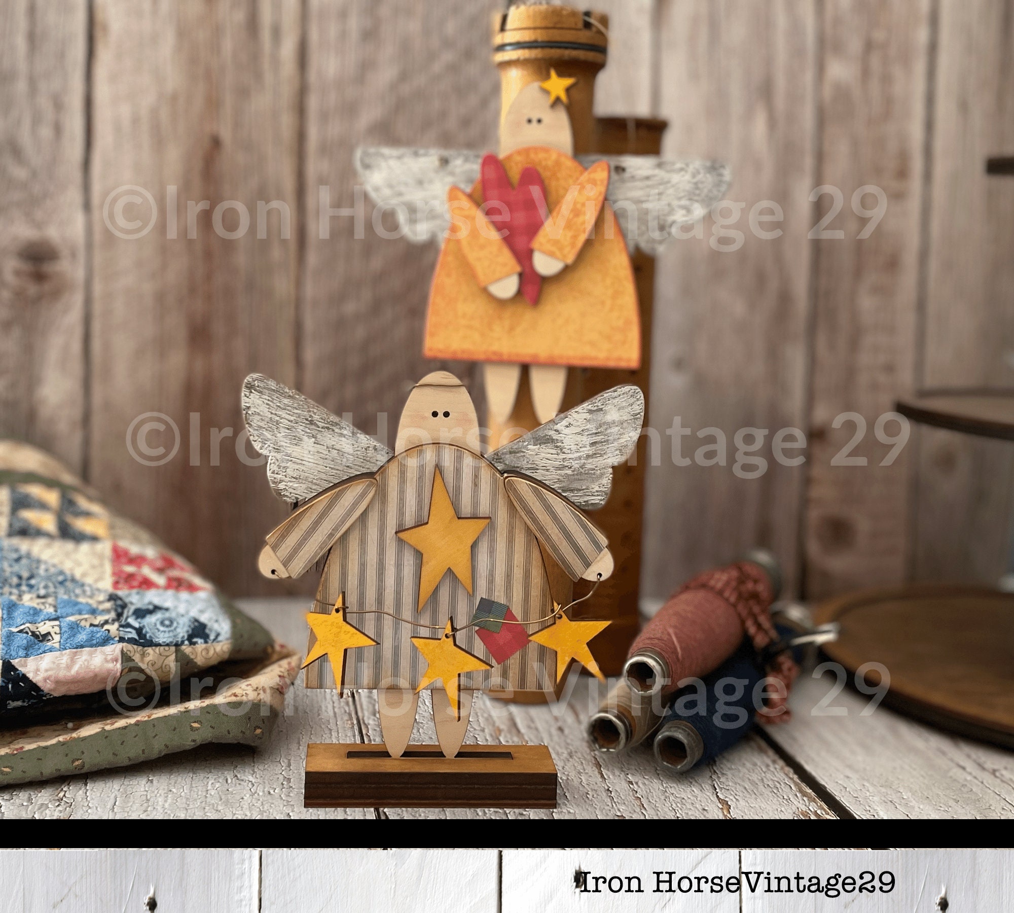 Shelf Sitter Angel Stars Primitive Home Decor SVG - Etsy