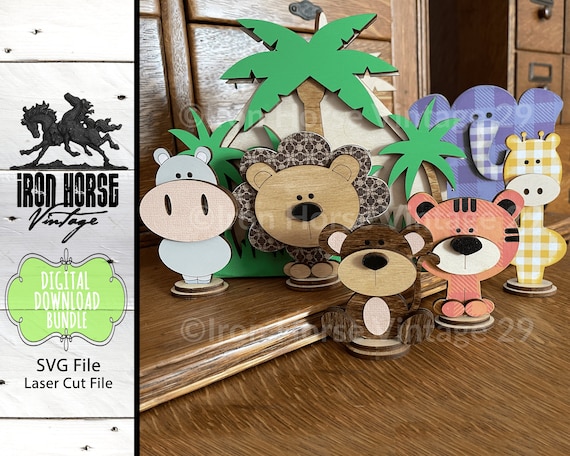 Jungle Lion Tiger Elephant Monkey Hippo Giraffe - Etsy