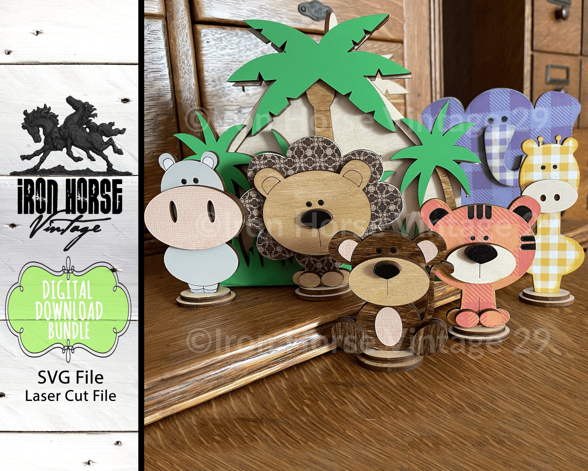 Jungle Lion Tiger Elephant Monkey Hippo Giraffe - Etsy