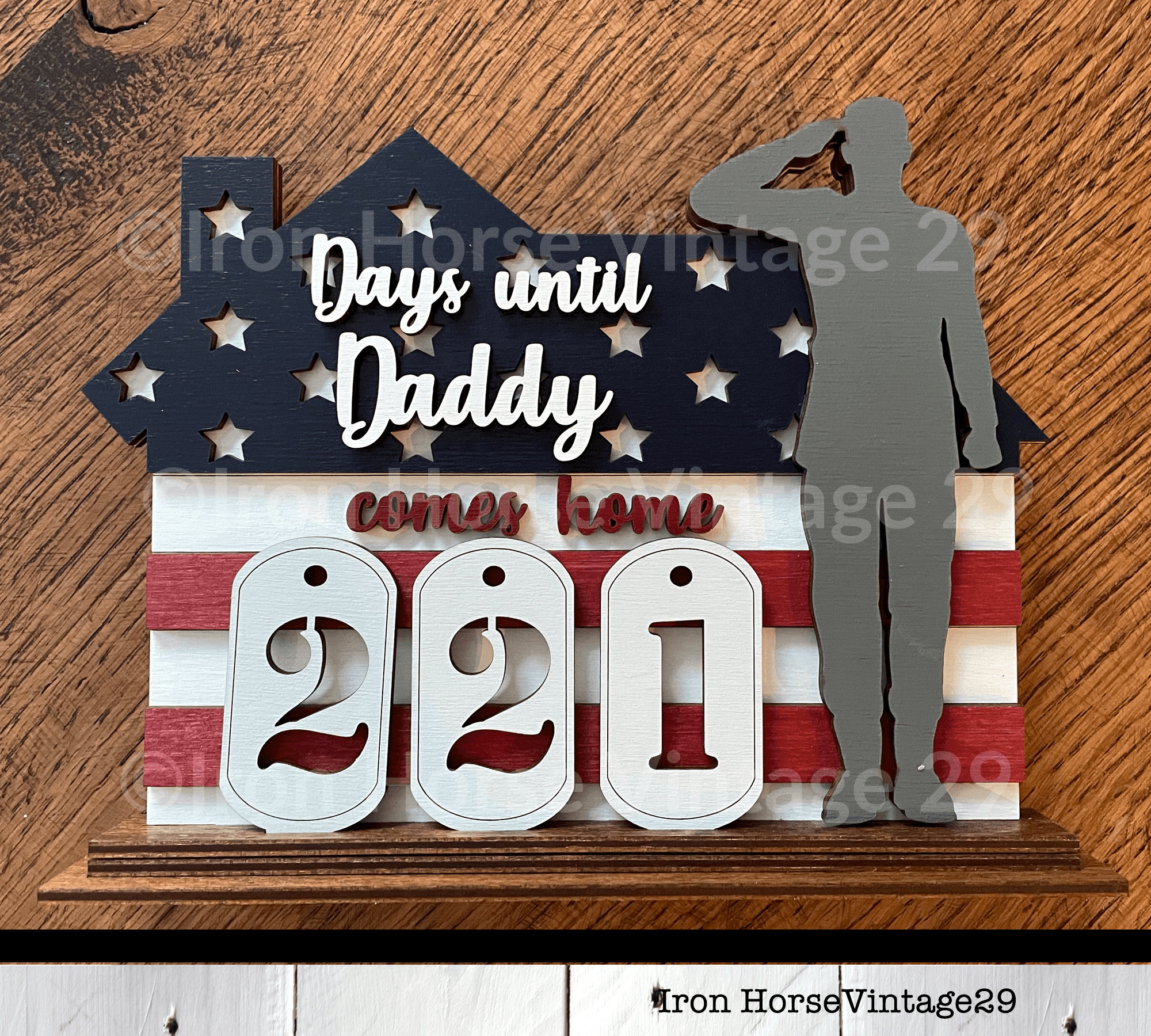 Military Deployment Countdown Calendar Bundle: American Flag, Dog Tags ...