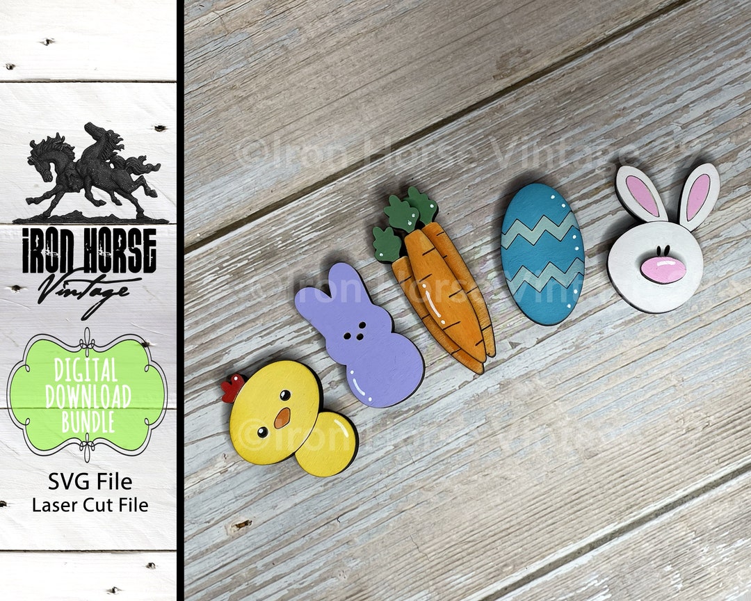 Scrap Buster Easter Pins or Magnets, Cute Spring Characters, Bunny ...