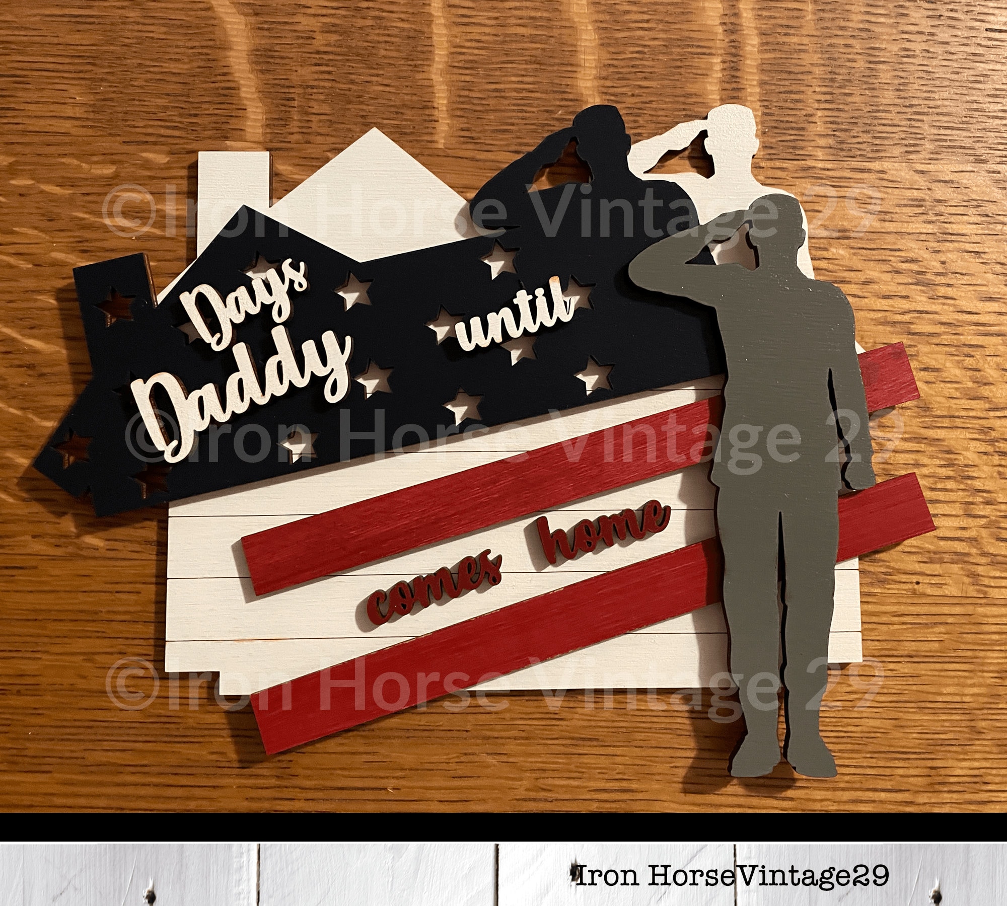 Military Deployment Countdown Calendar: Male, American Flag, Dog Tags ...