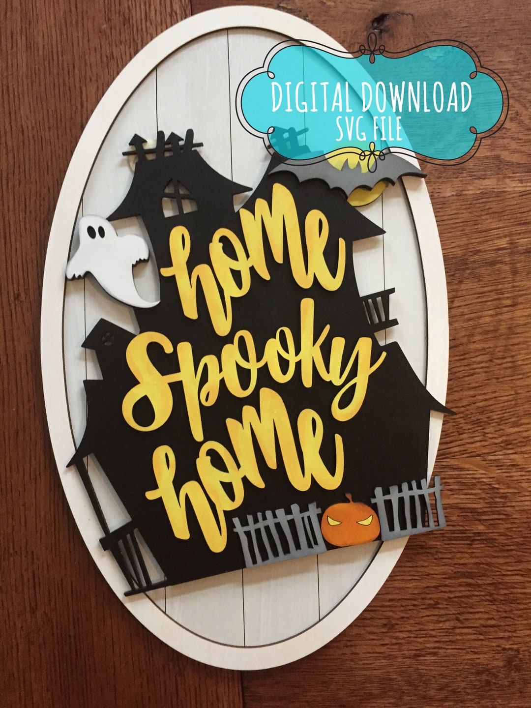 Haunted House Halloween Sign: Holiday Decor (digital Download) - Etsy