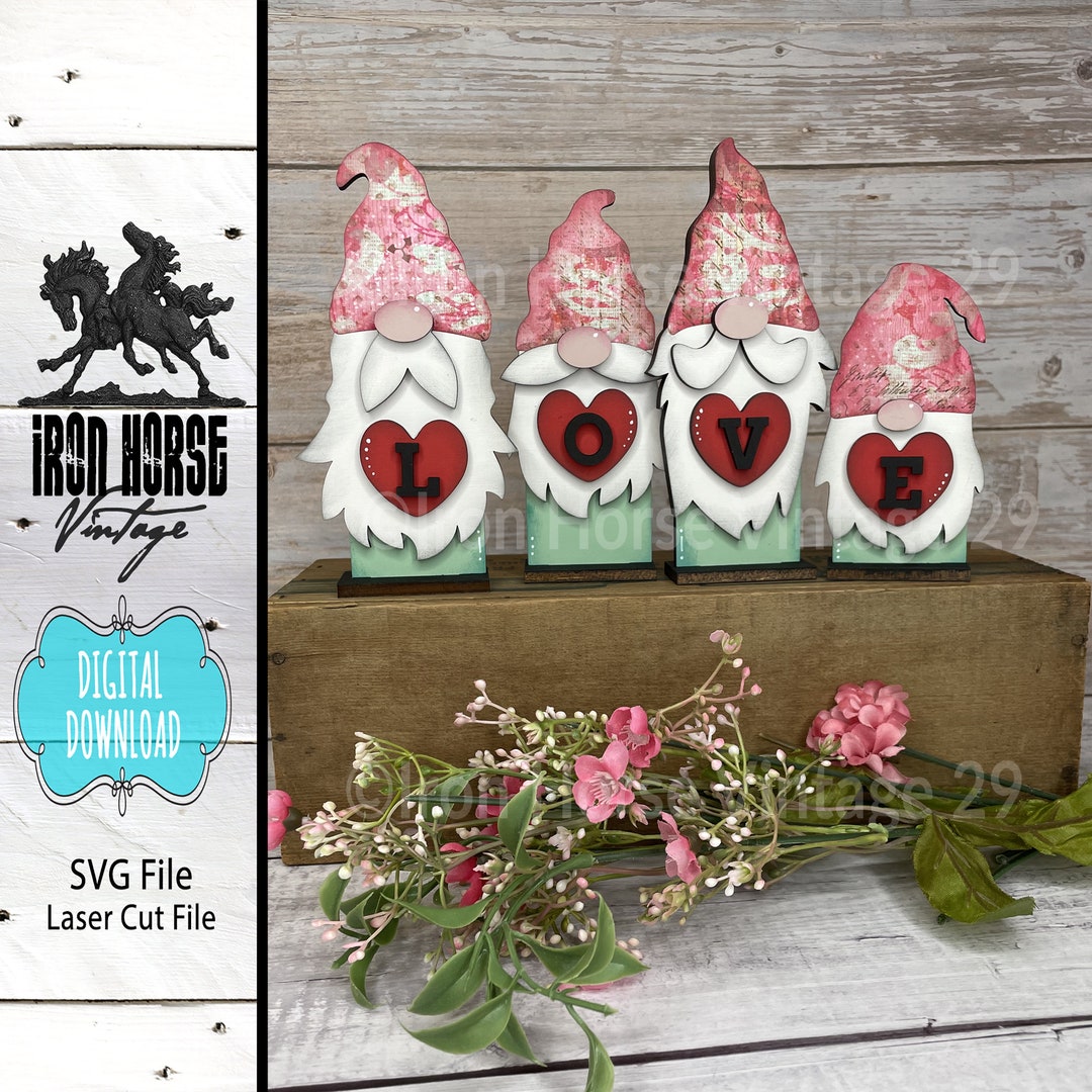 Love Gnome Shelf Sitters, Gnome Bundle, Holiday Gnomes, Valentine Home ...
