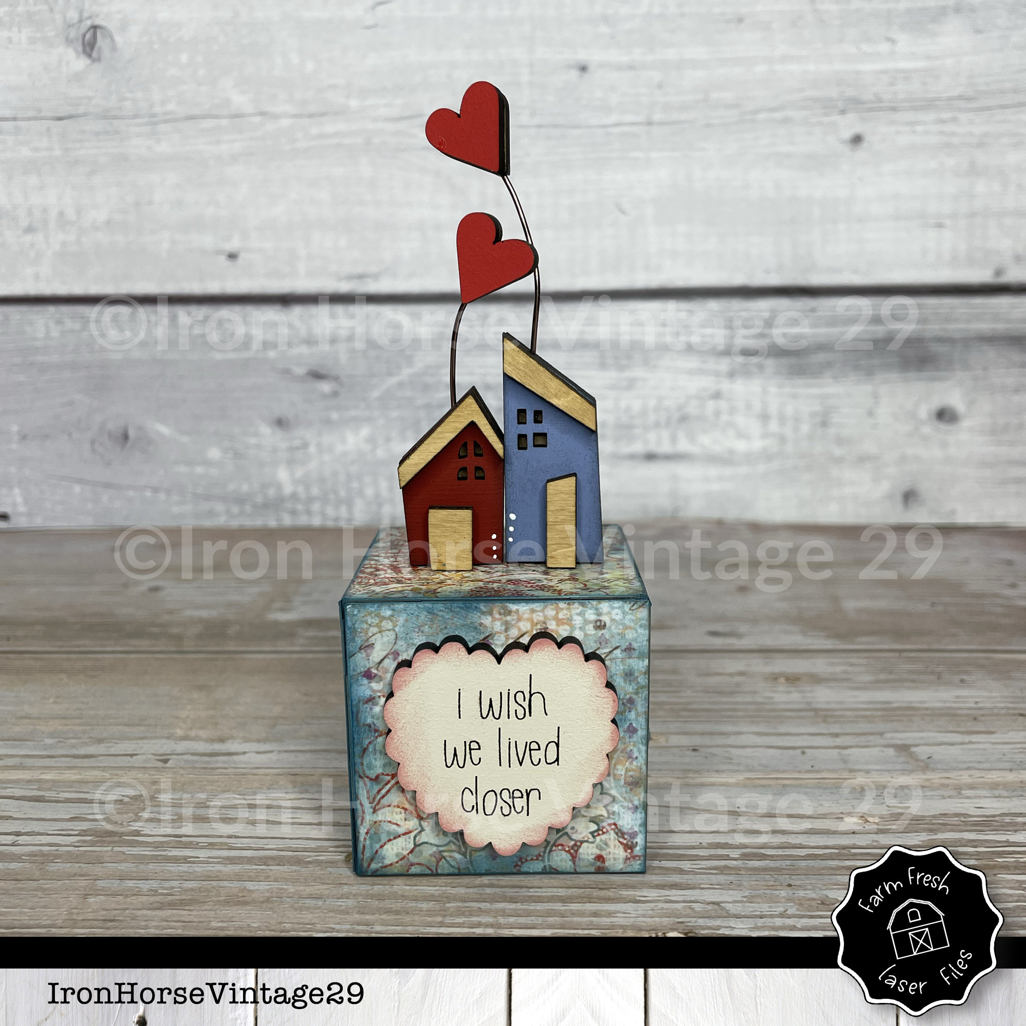 Tiny House With Hearts SVG File: Scrap Buster Shelf Sitter (digital ...